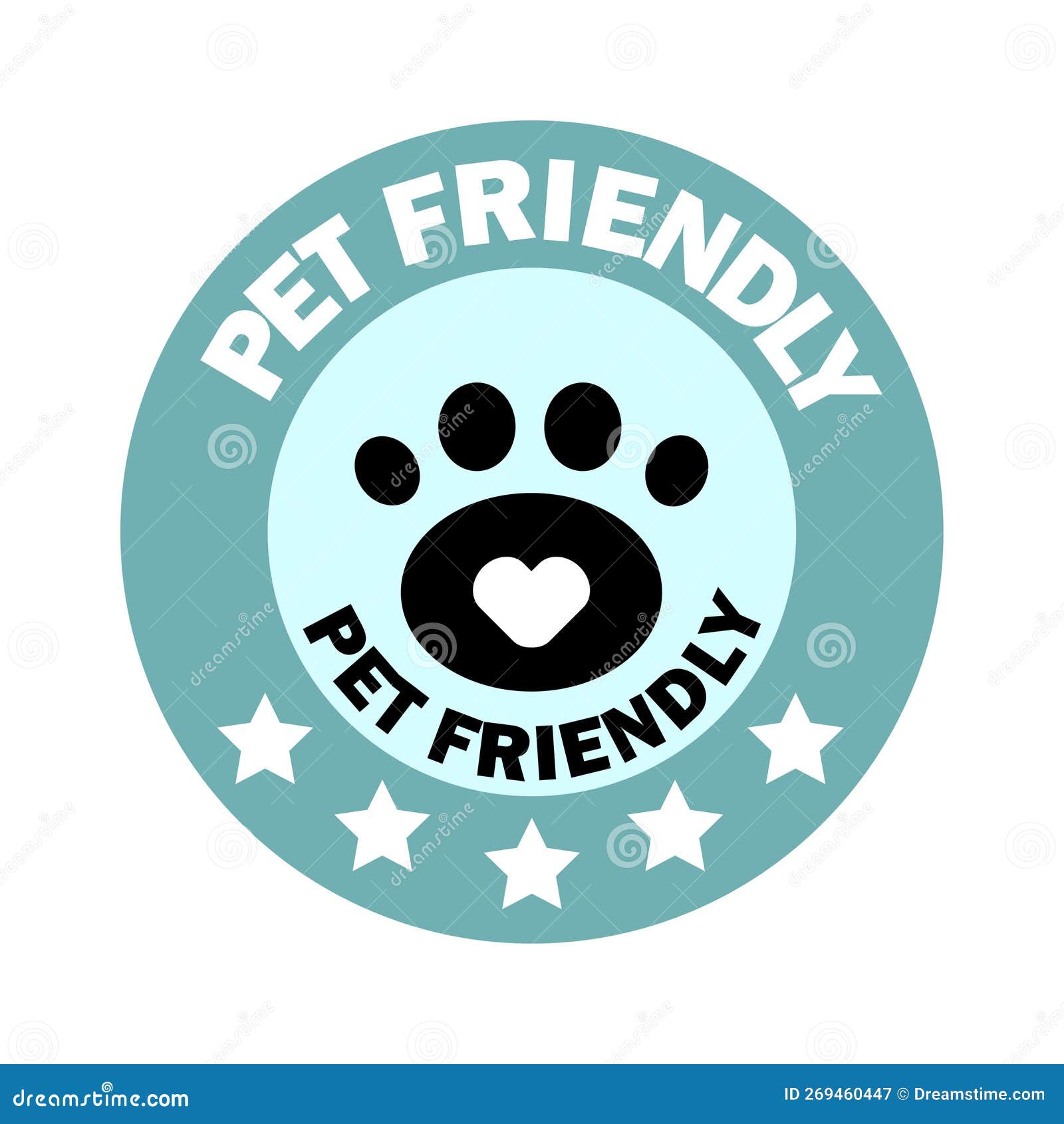 Pet Friendly Sign. Animal Friendly Sign on White Background. Vector ...