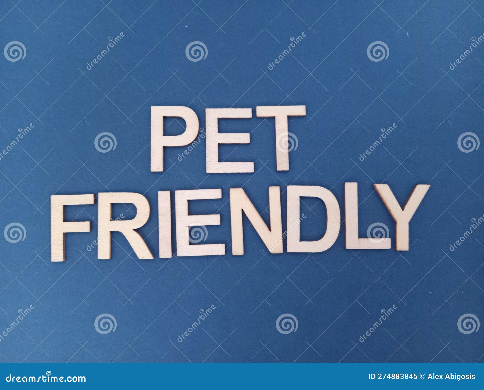 Pet Friendly Sign on a Blue Background Stock Image - Image of poster ...