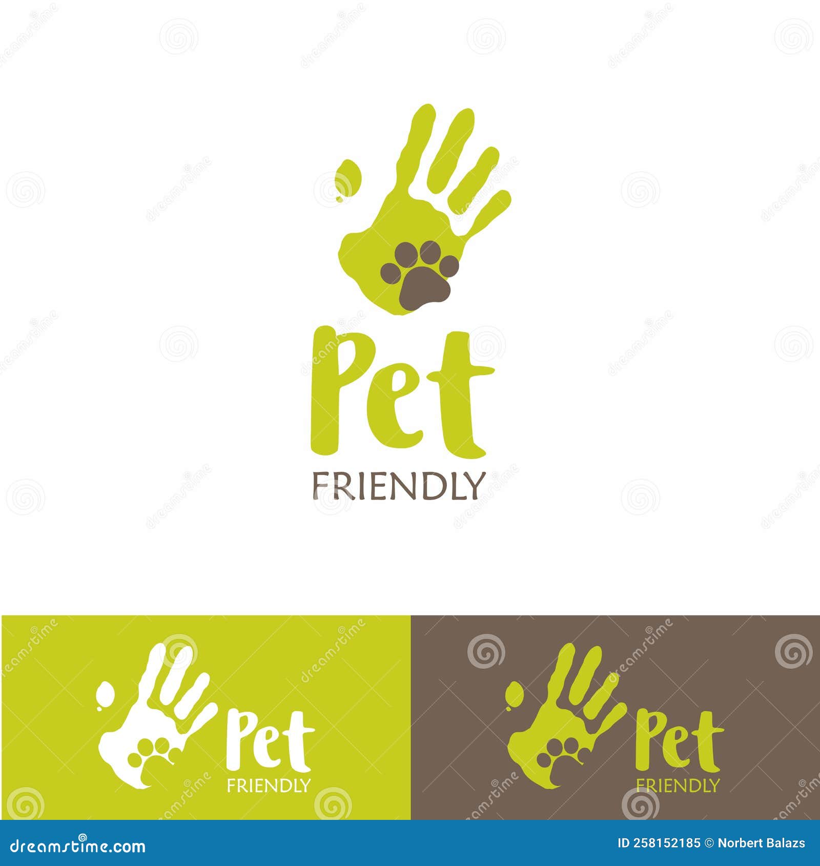 Pet-friendly Hand Logo Template. Stock Vector - Illustration of text ...
