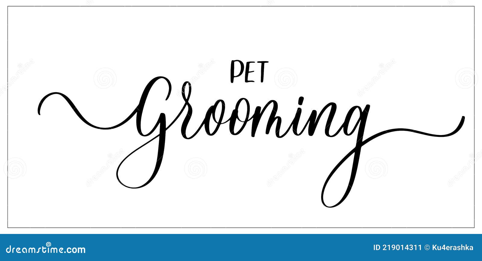 Pet Grooming. Wavy Elegant Calligraphy Spelling for Decoration. Stock ...