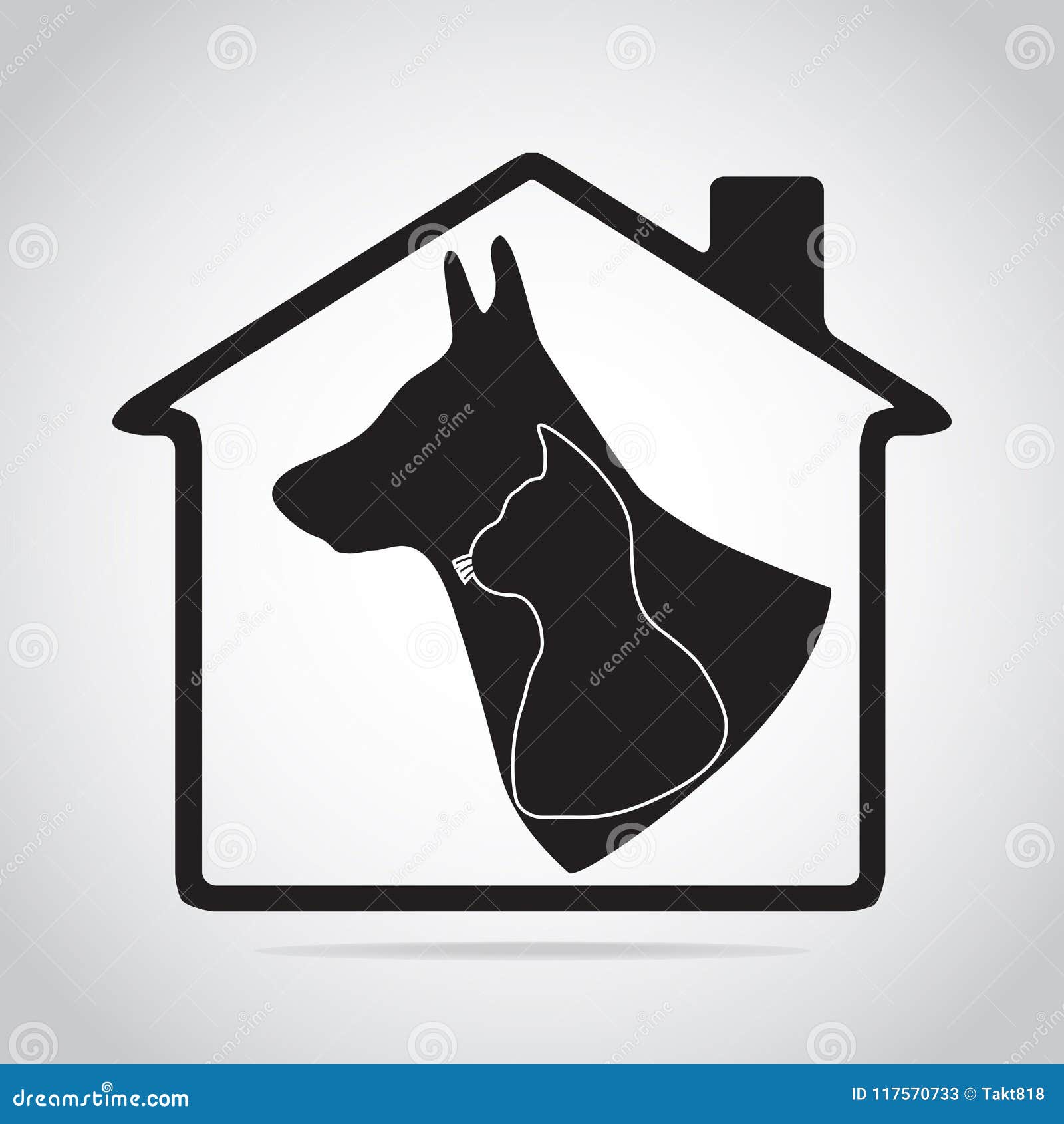 Pet Home Icon, Animal House Icon Illustration Stock Vector ...