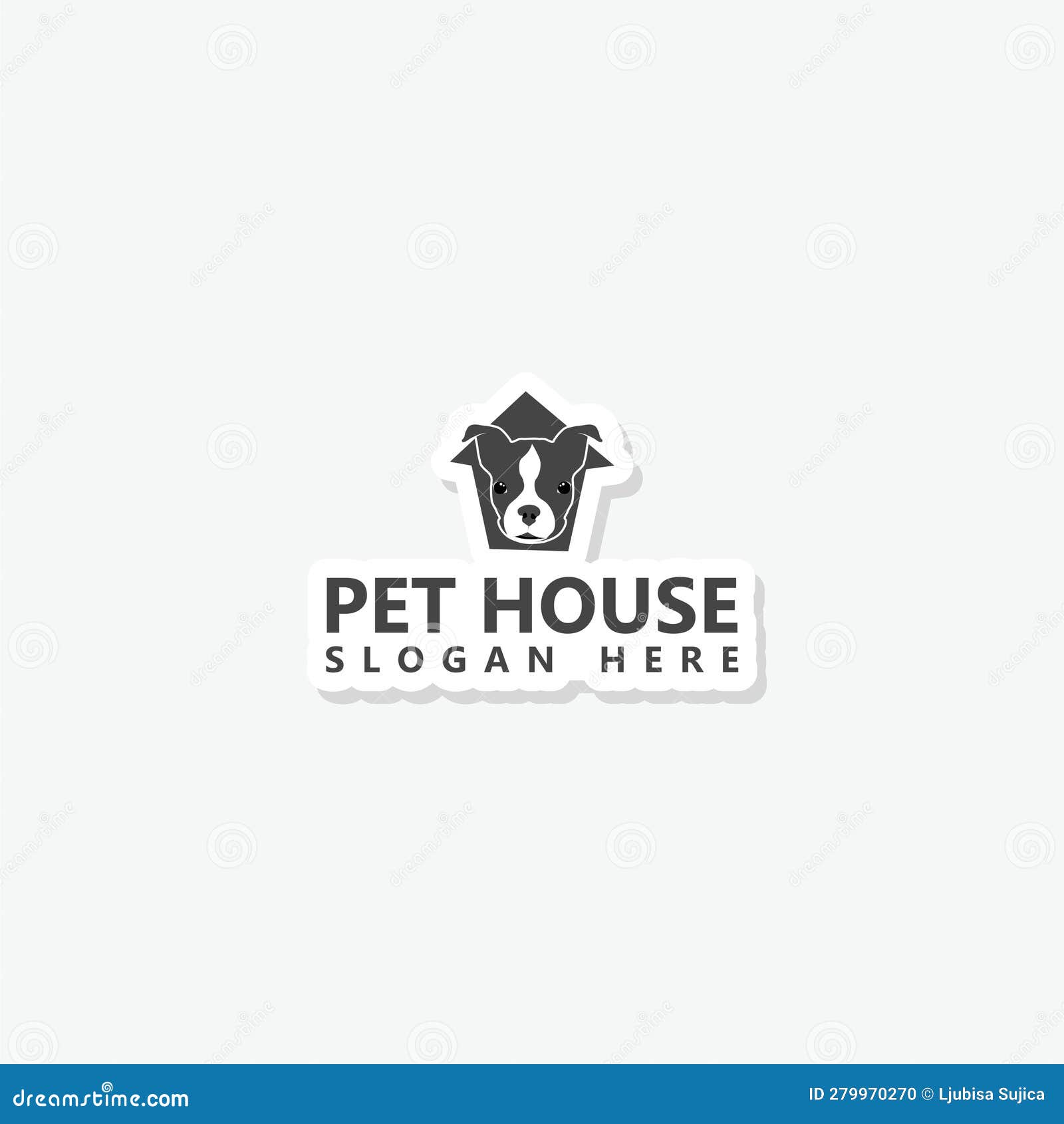 Pet House Logo Template Sticker Icon Stock Vector - Illustration of ...