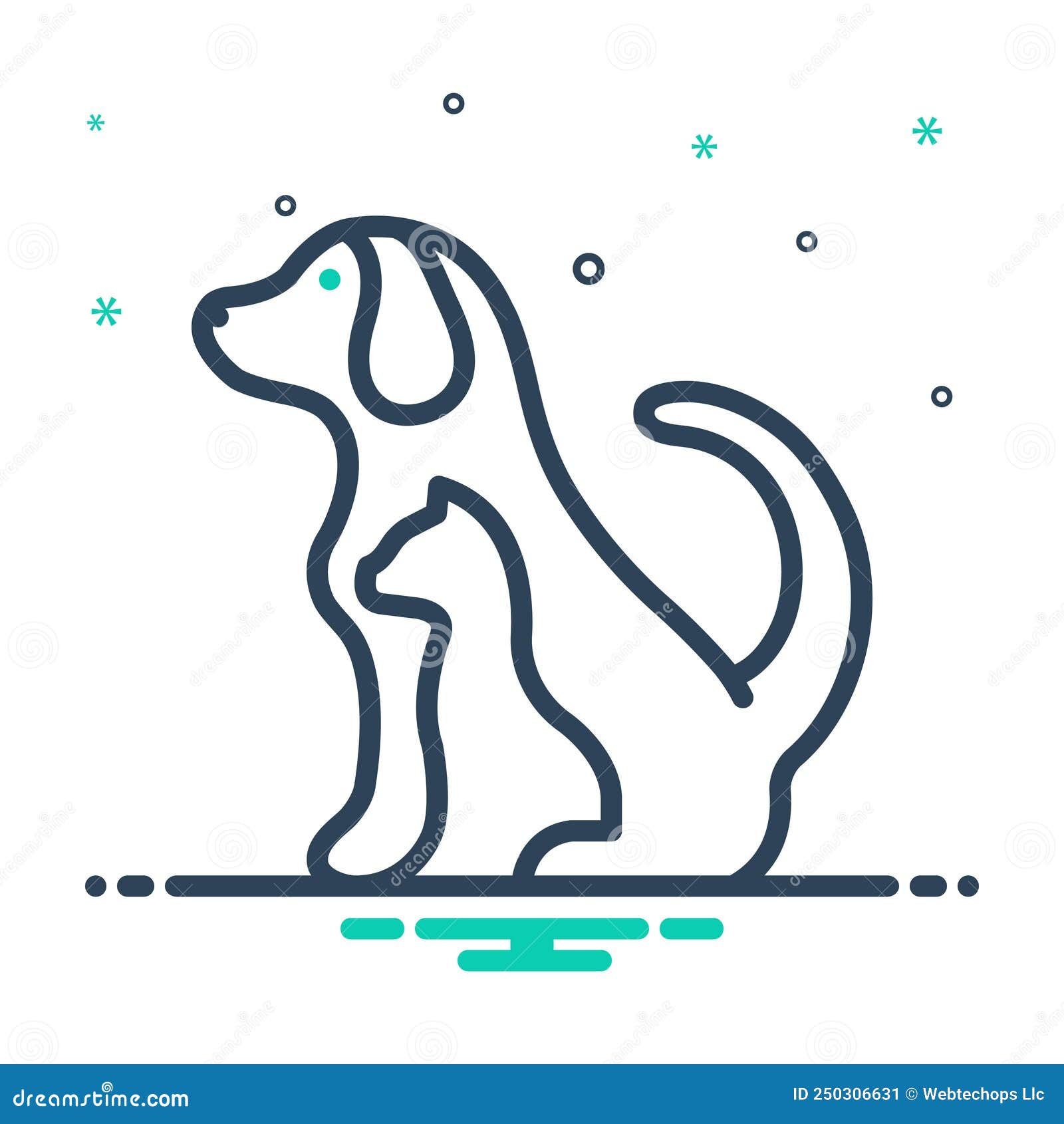Mix Icon for Pet, Tame and Dog Stock Illustration - Illustration of ...
