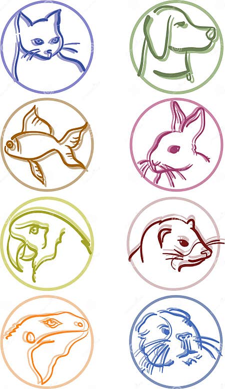Pet Icons stock vector. Illustration of veterinary, rodents - 11203443