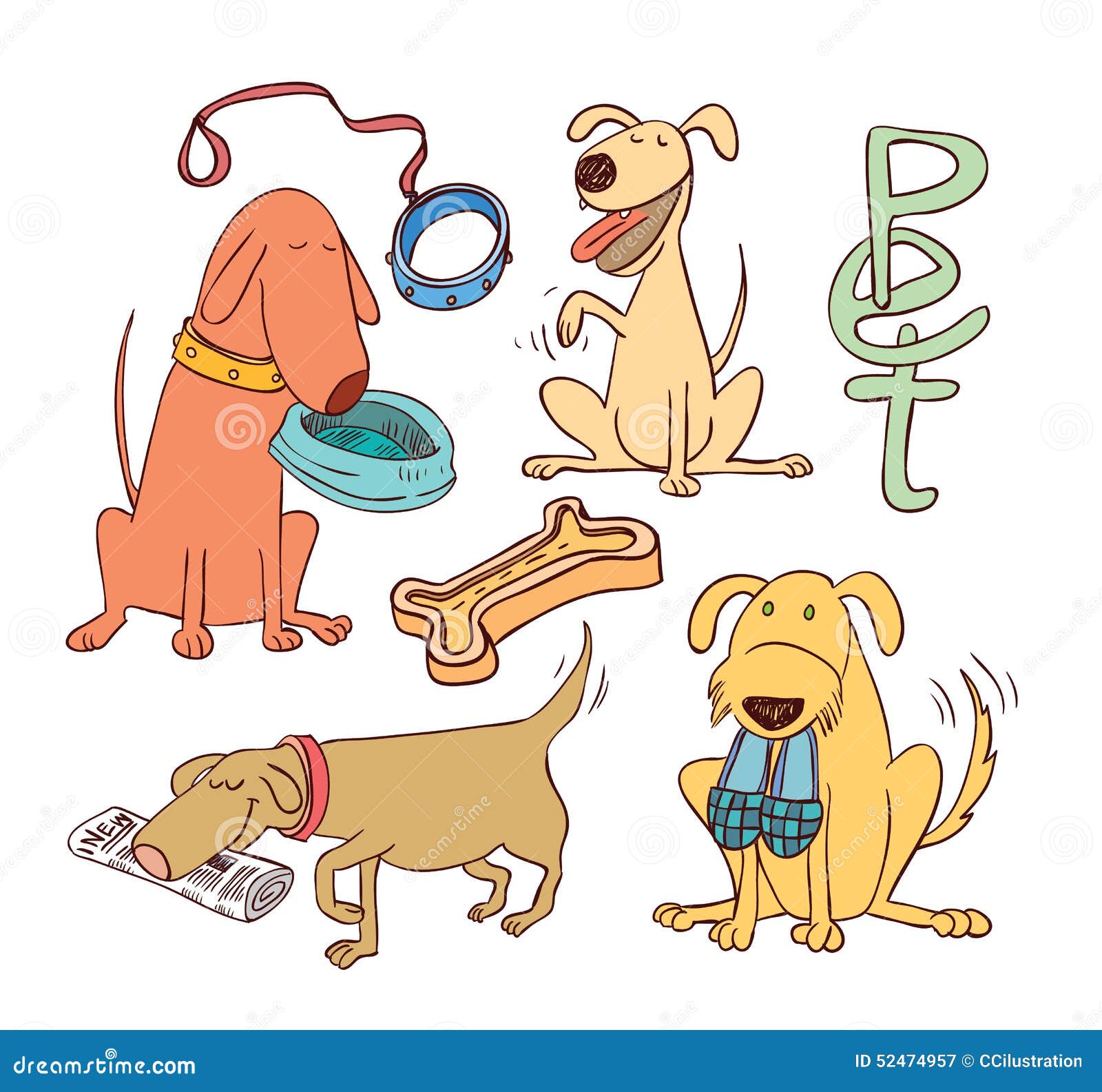 Pet Icons Doodle Set, Vector Illustration. Stock Vector - Illustration ...