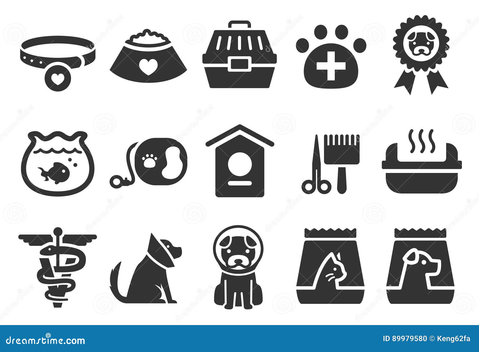 Pet icons set 2 stock vector. Illustration of grooming - 89979580