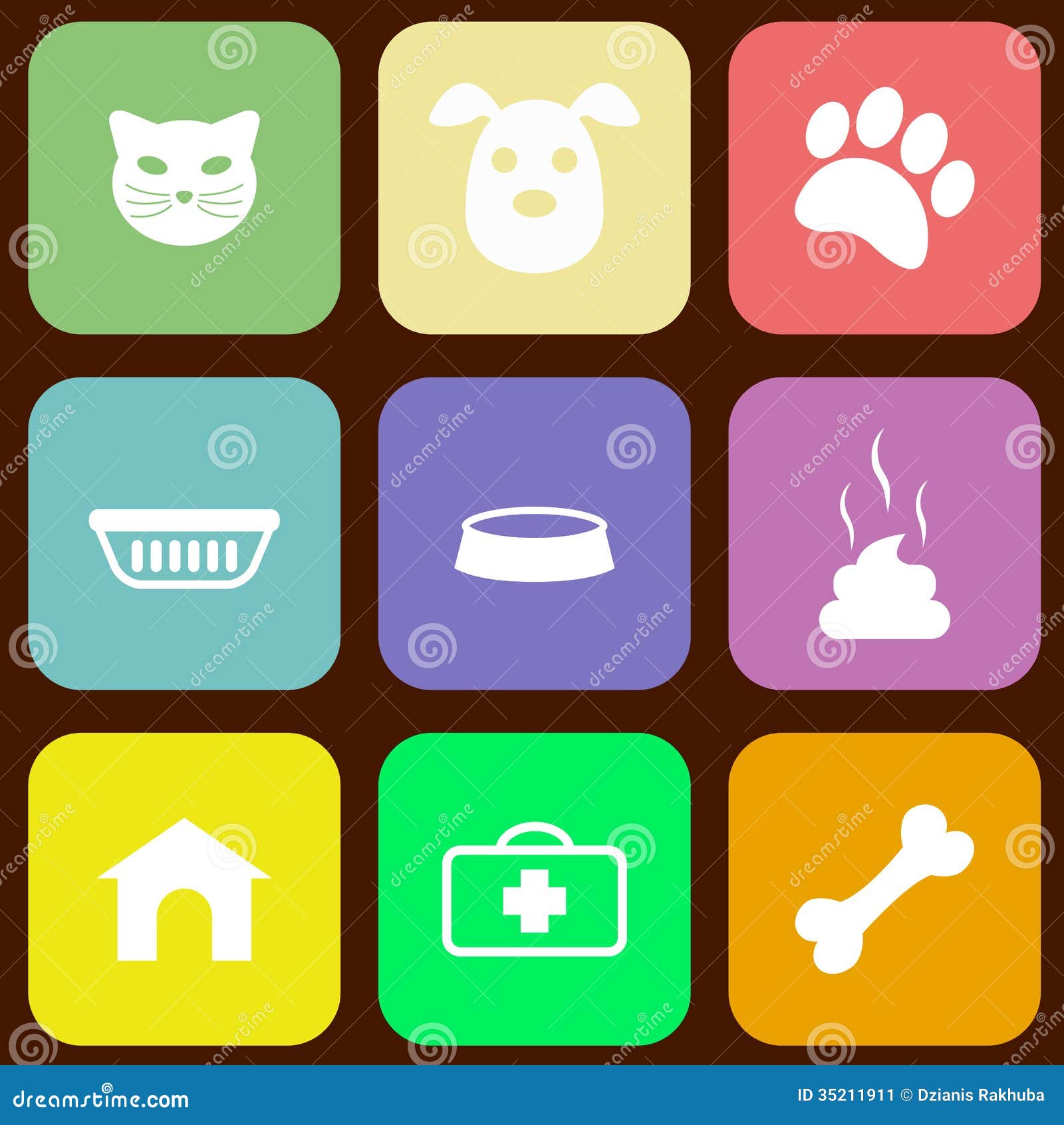 Pet icons stock vector. Illustration of house, bone, icon - 35211911