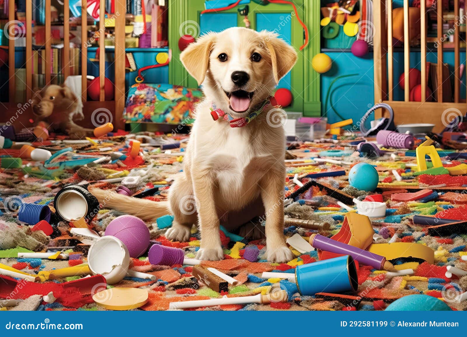 Pet Made a Mess in the House. Stock Image - Image of torn, destruction ...