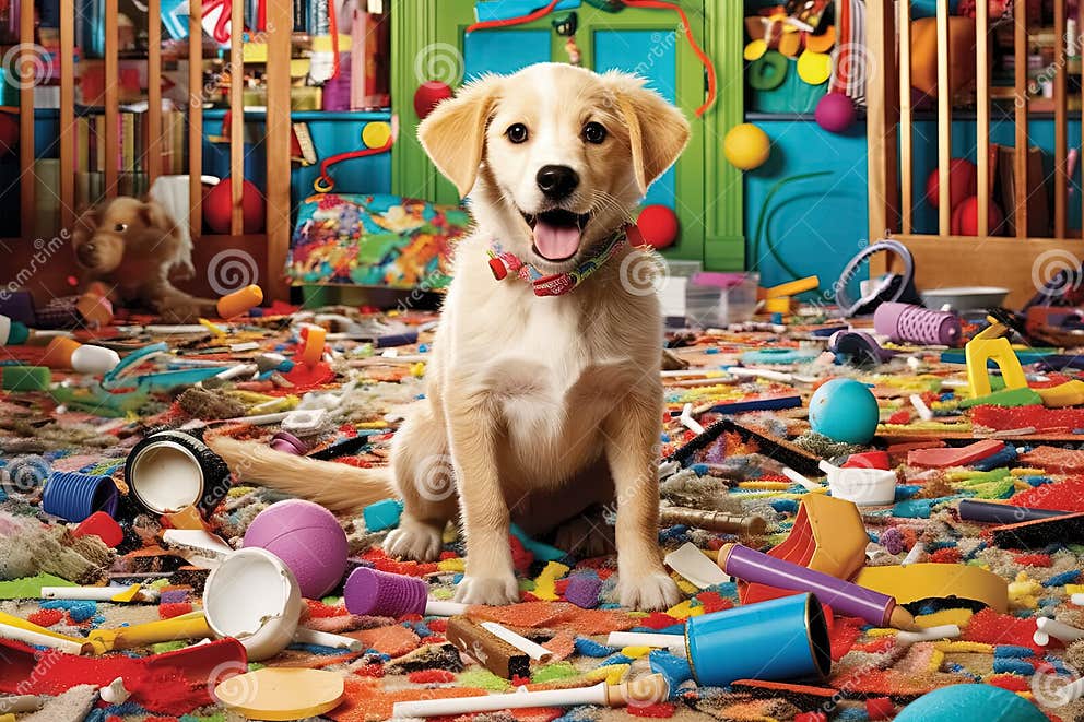 Pet Made a Mess in the House. Stock Image - Image of torn, destruction ...