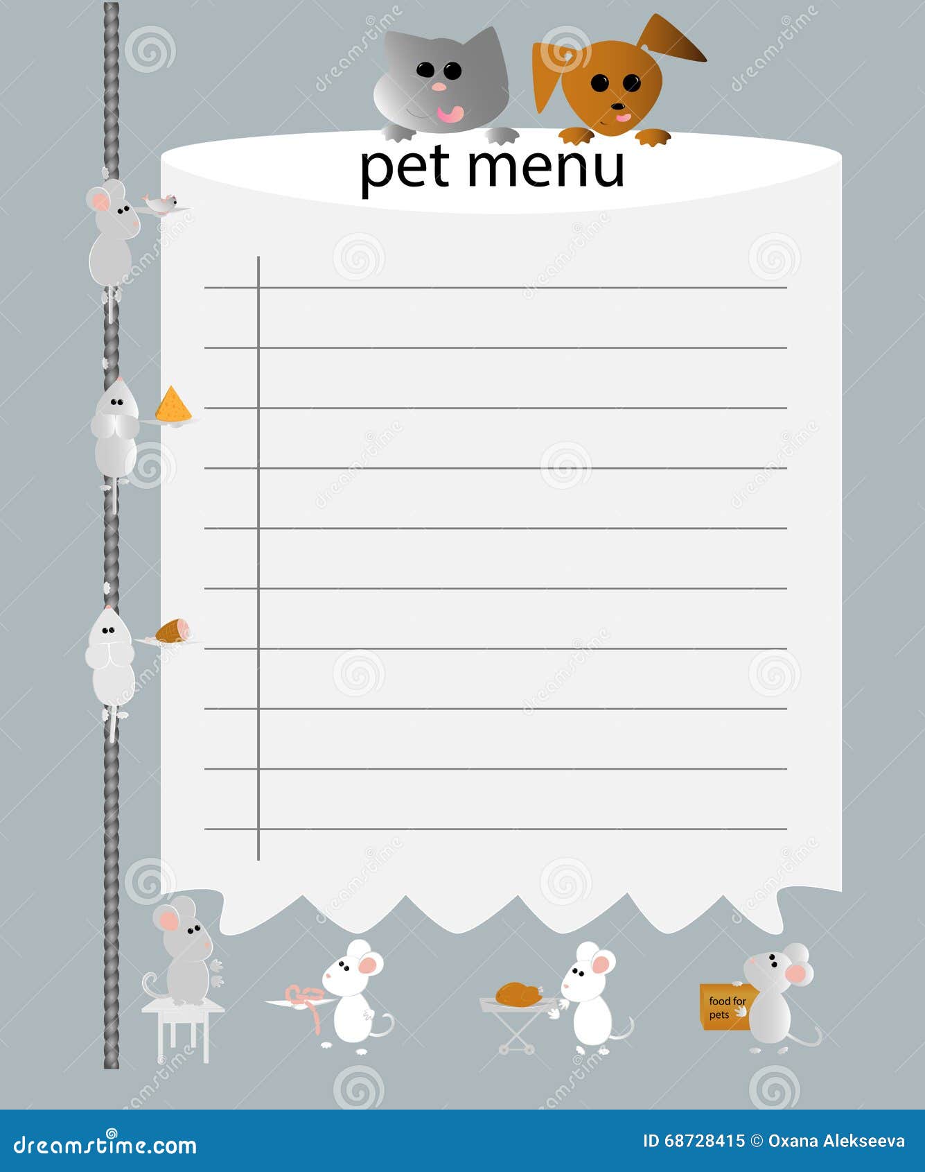 Pet menu stock vector. Illustration of diet, delivery - 68728415