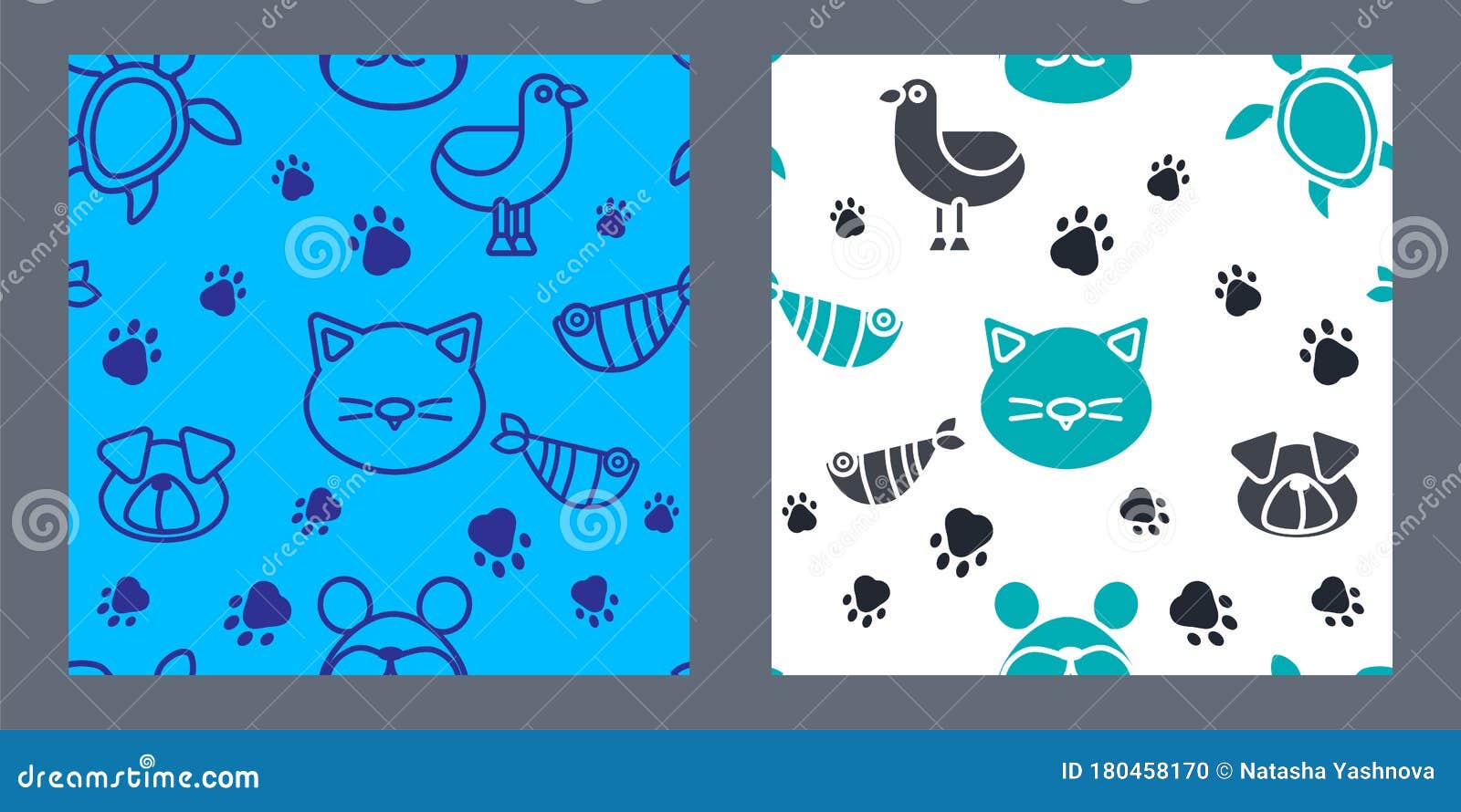 Two pets patterns stock vector. Illustration of fabric - 180458170