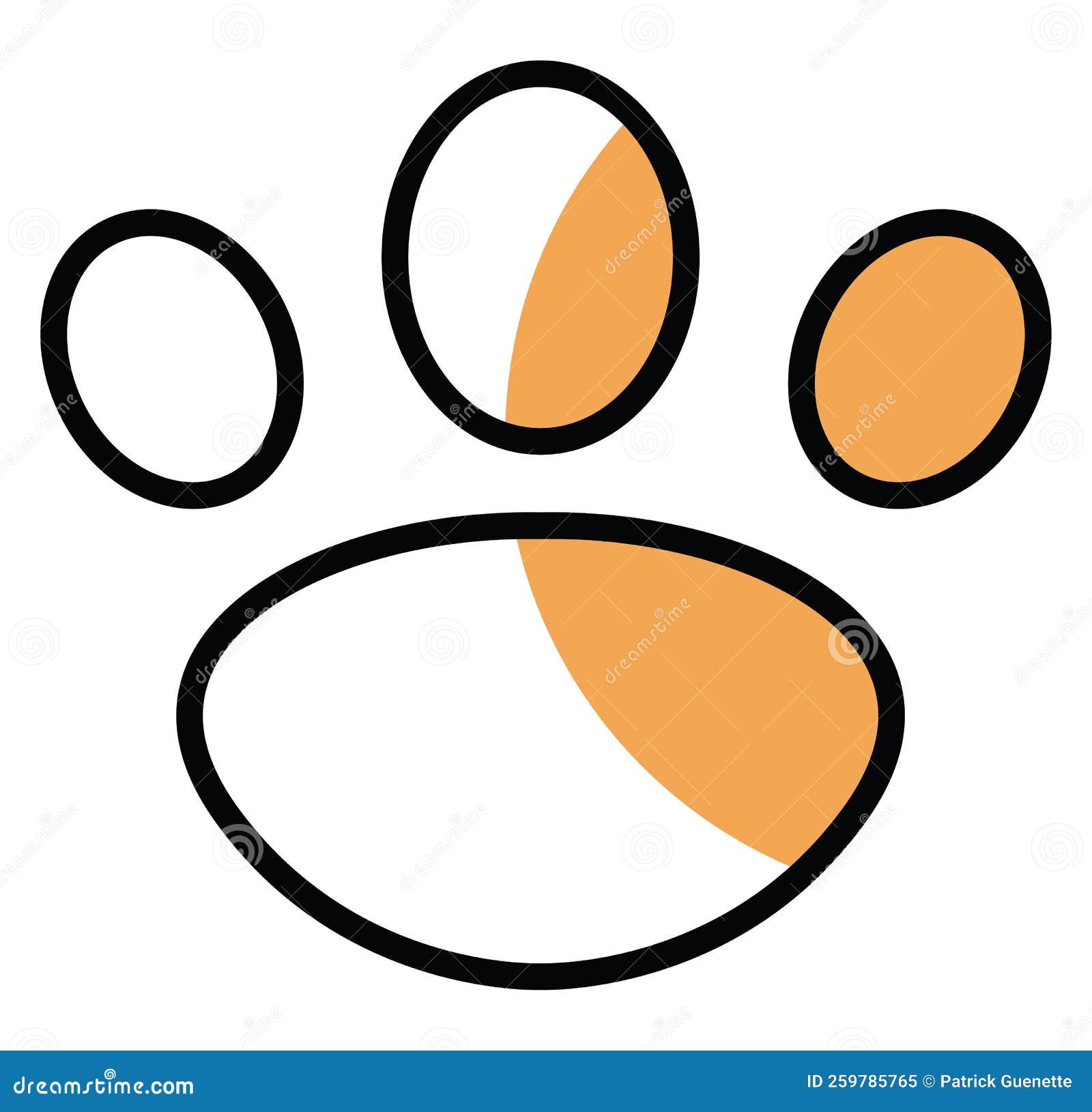 Pet paw, icon stock vector. Illustration of trace, animal - 259785765