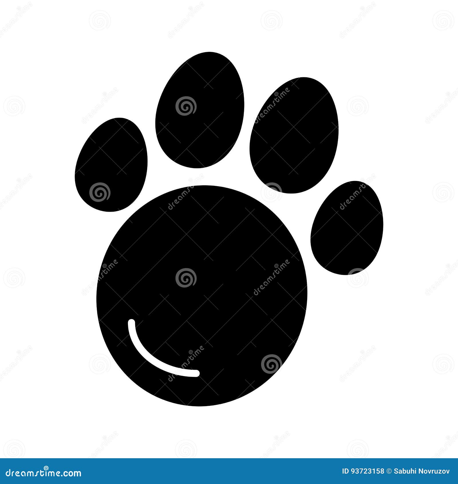 Pet Paw Simple Vector Icon. Black and White Illustration of Animal Paw ...