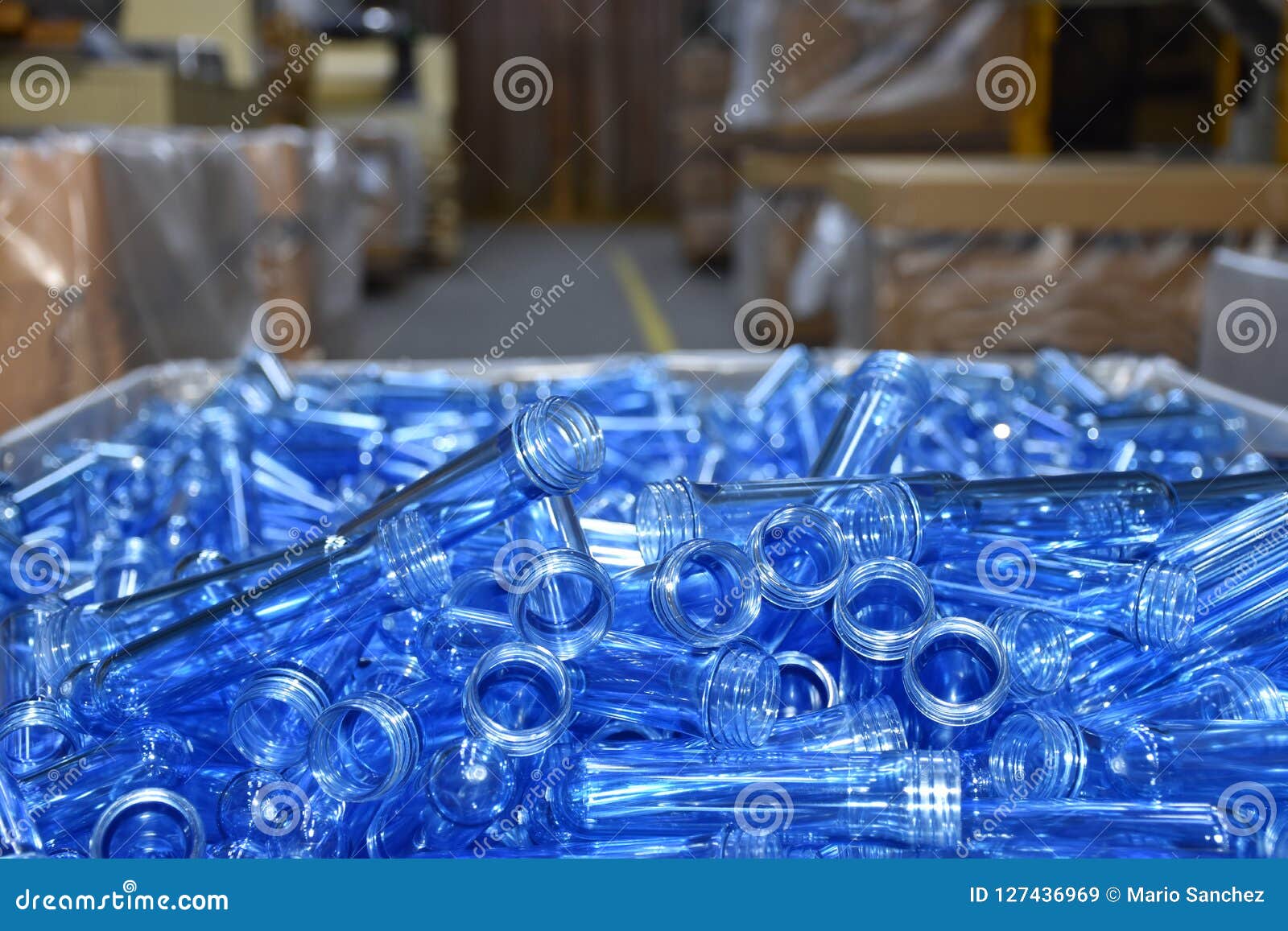 PET Preform Mass Blue stock image. Image of green, blue - 127436969