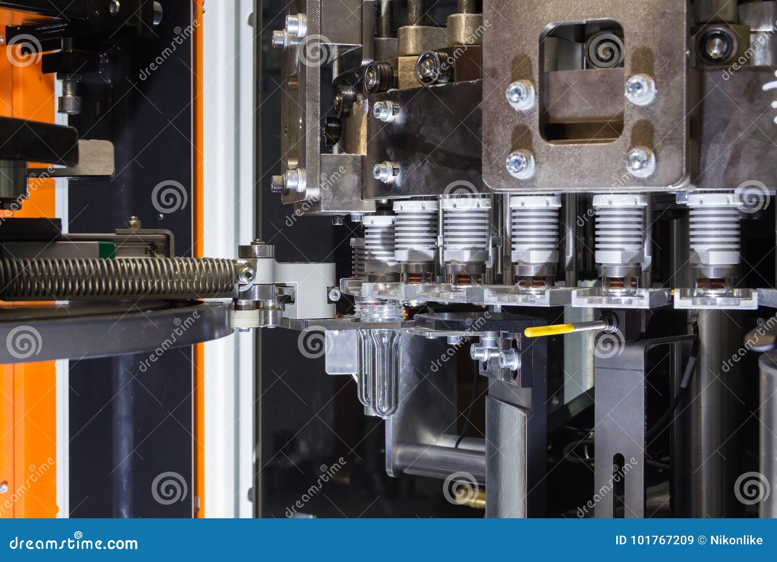 PET Preform in PET Bottles Blowing. Stock Image - Image of manufacture ...