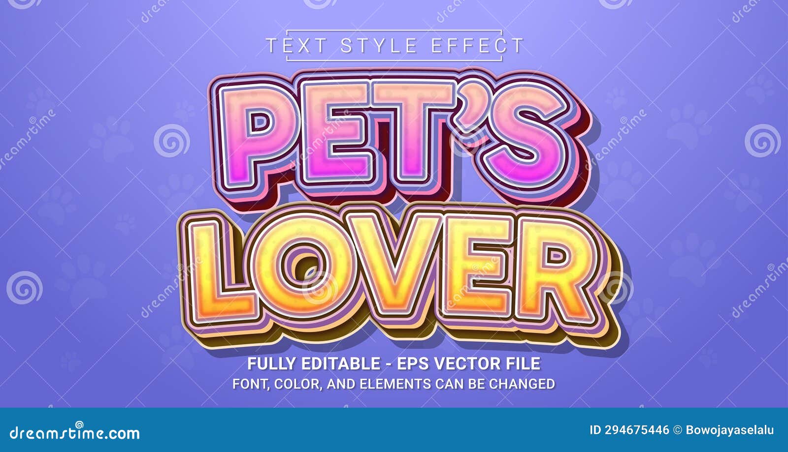 Pet S Lover Text Style Effect. Editable Graphic Text Template Stock ...