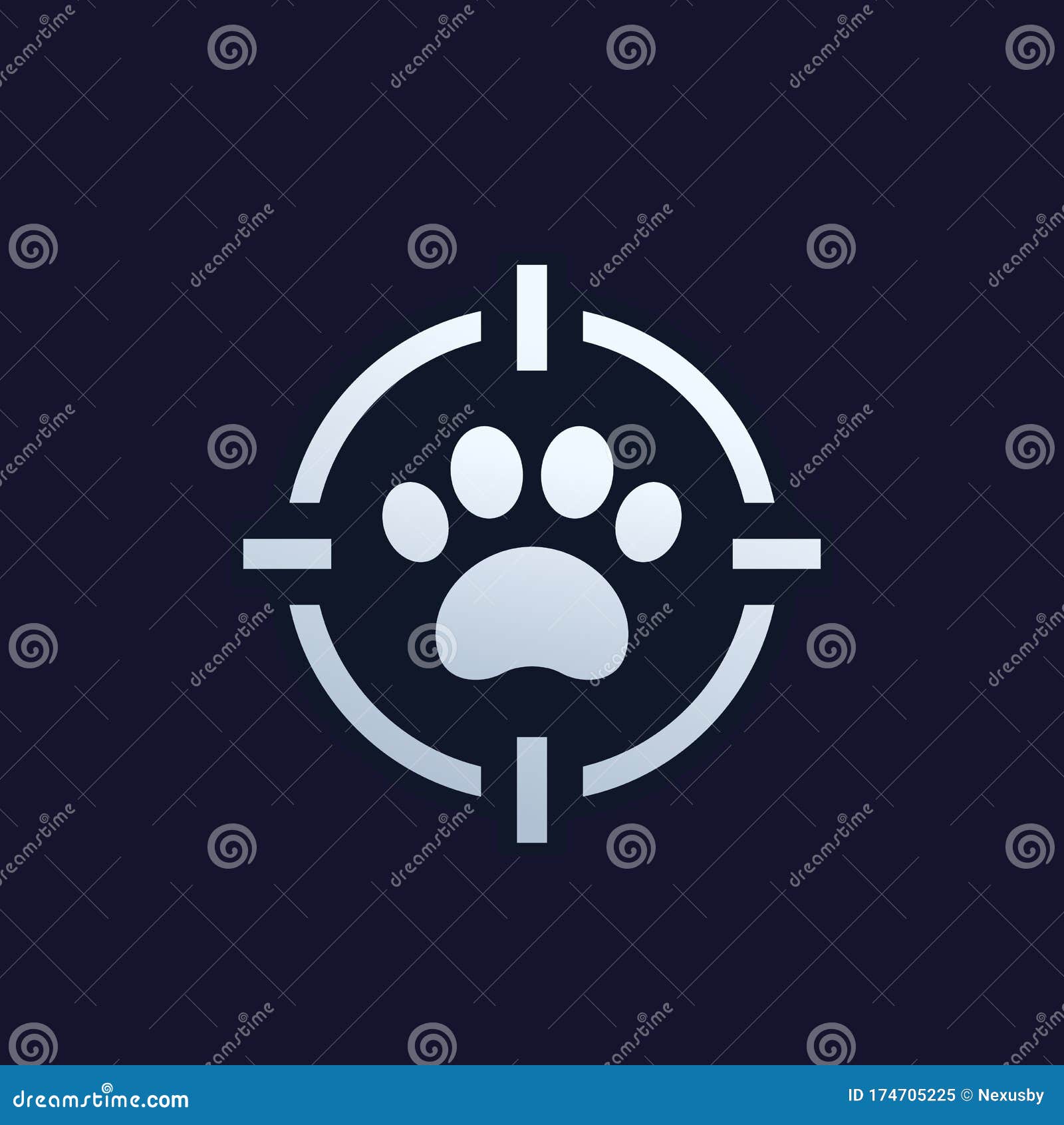 Pet Search Icon, Vector Logo Stock Vector - Illustration of place, walk ...