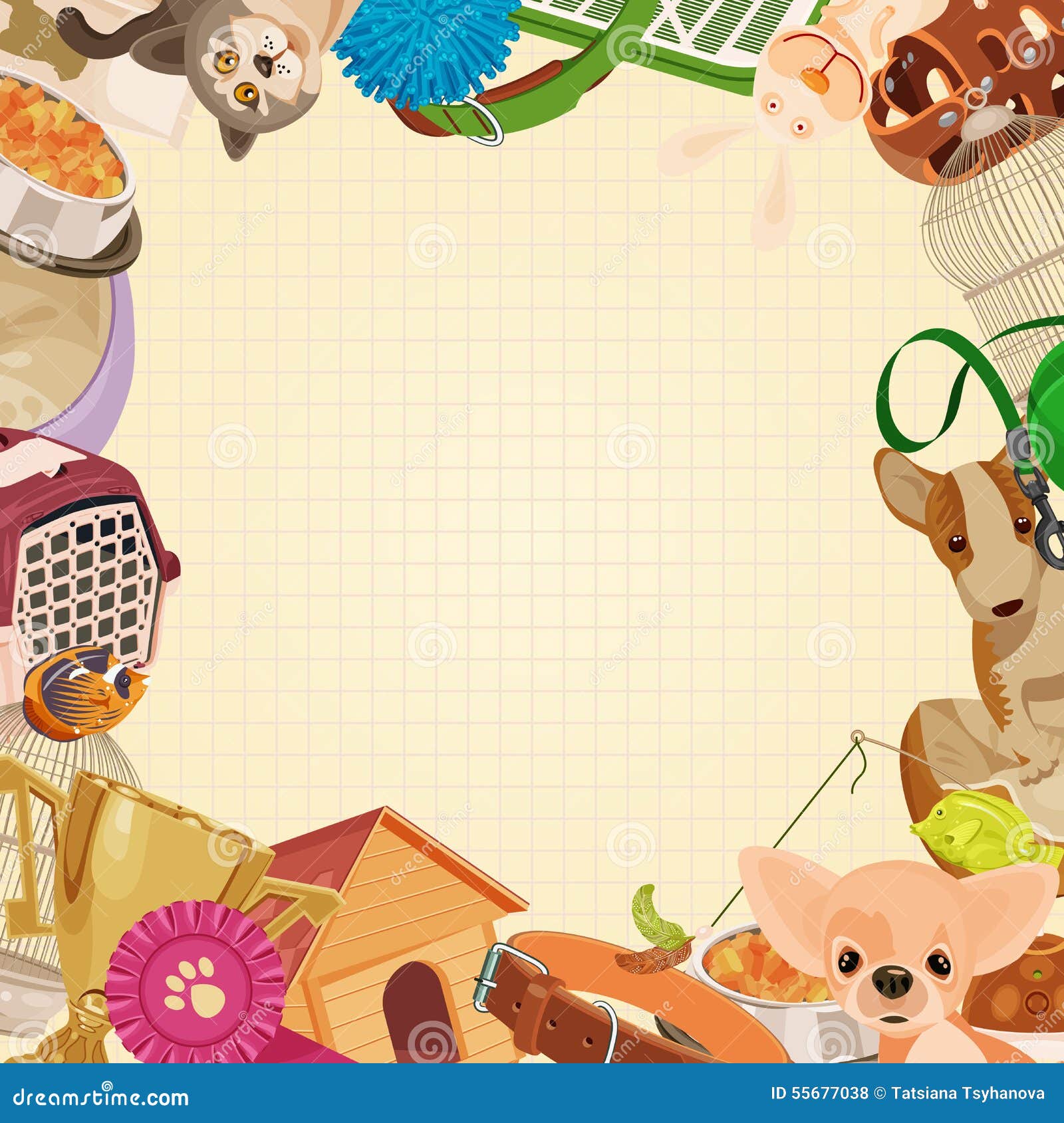 Pet Shop Background with Pets Stock Vector - Illustration of nature ...