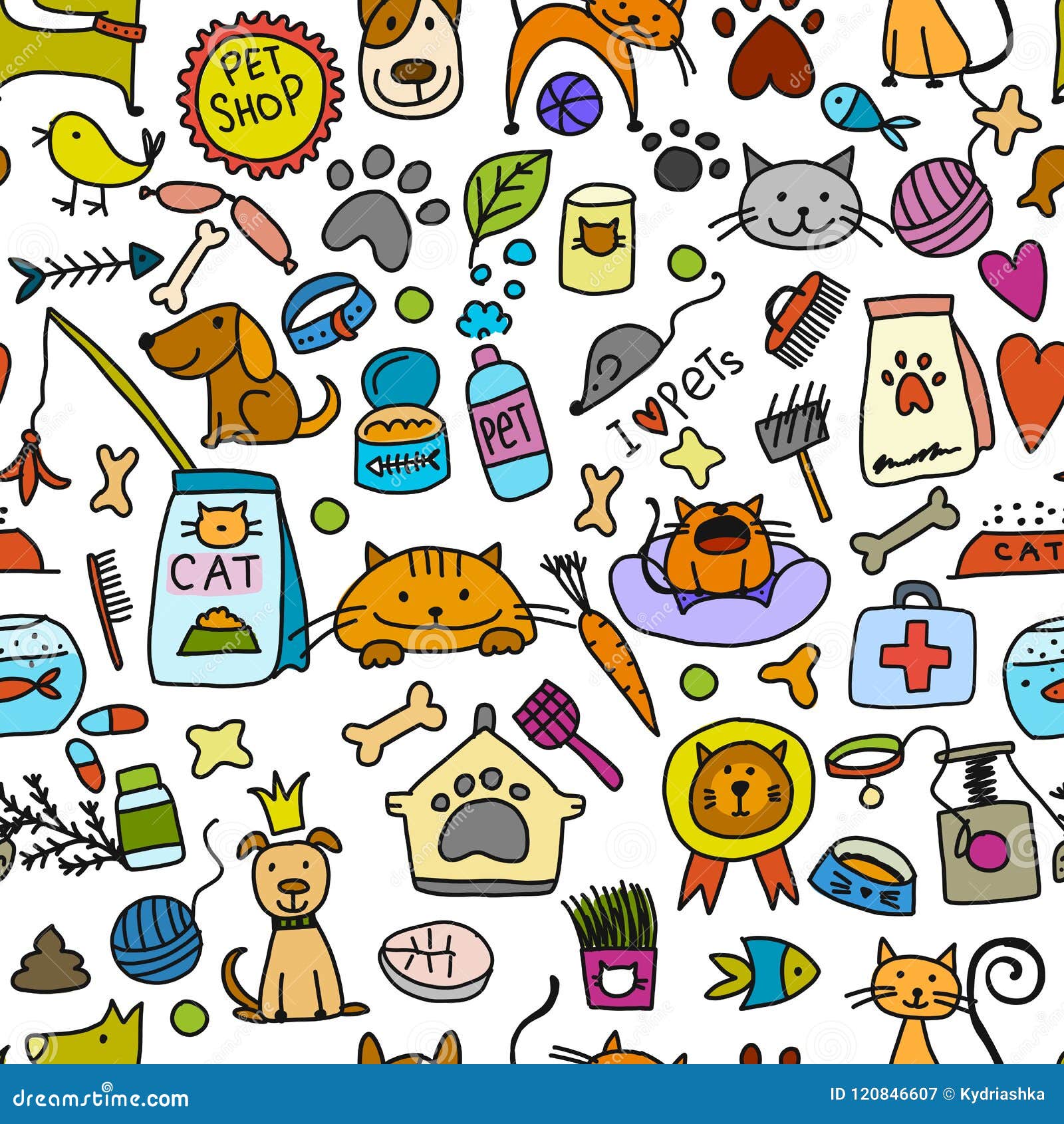 Pet Shop Background For Your Design Stock Vector - Illustration of love ...