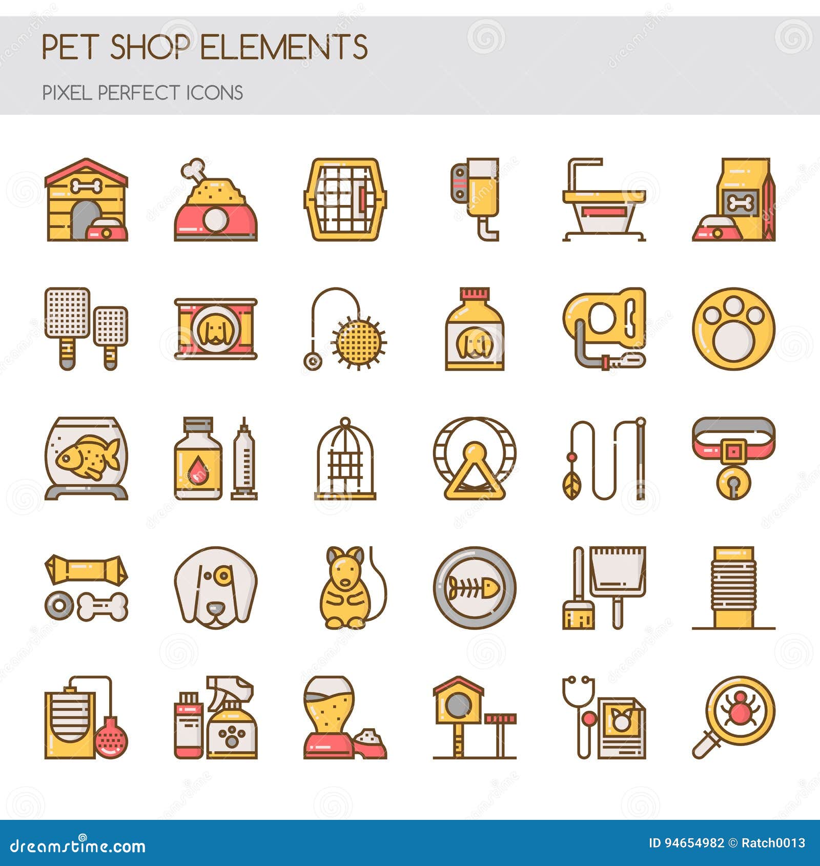 Pet Shop Elements stock vector. Illustration of collar - 94654982