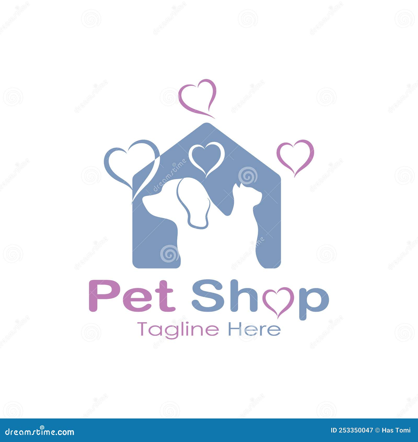 Pet Shop Logo Design Icon Illustration Template Vector with Modern ...
