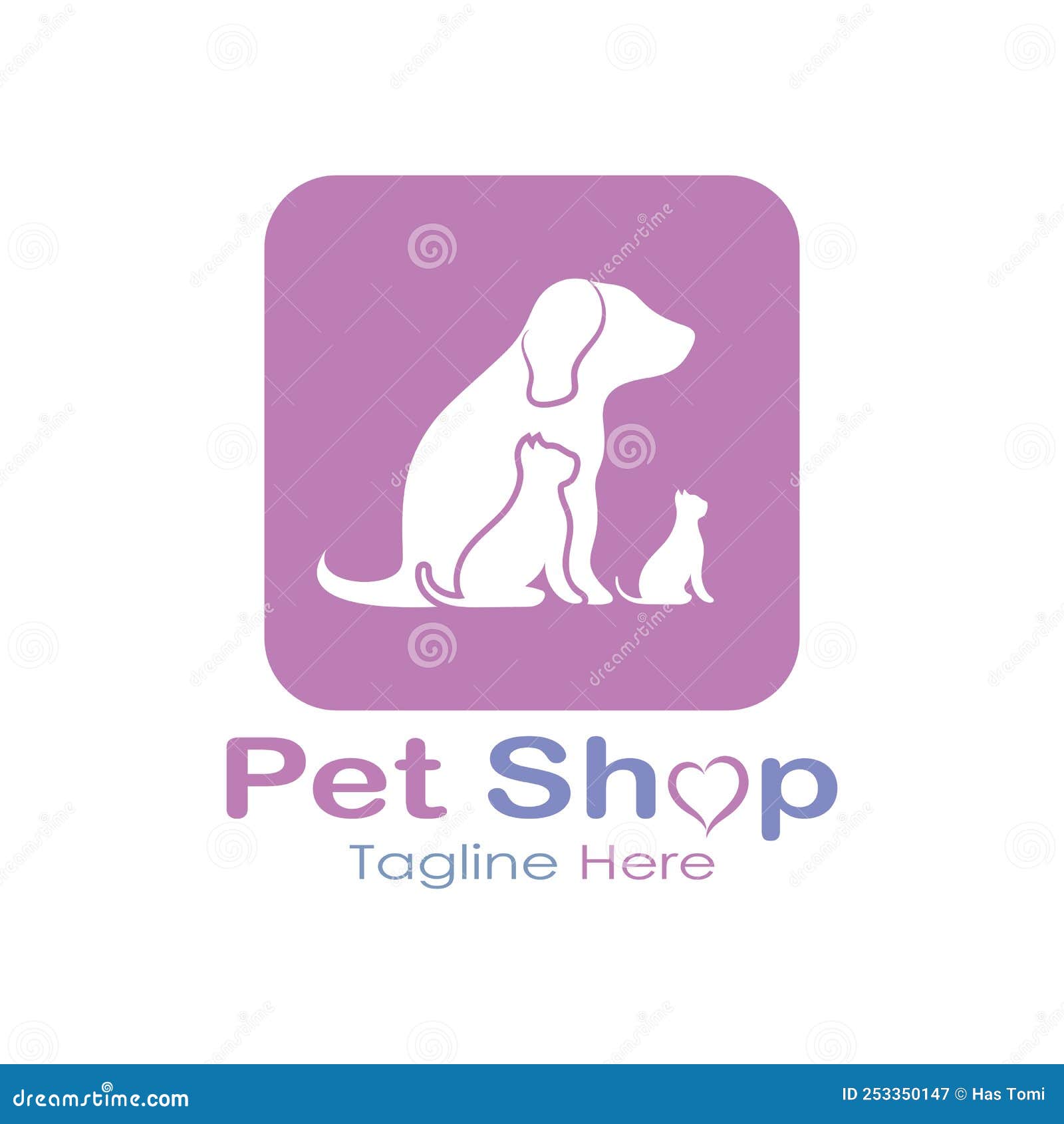 Pet Shop Logo Design Icon Illustration Template Vector with Modern ...