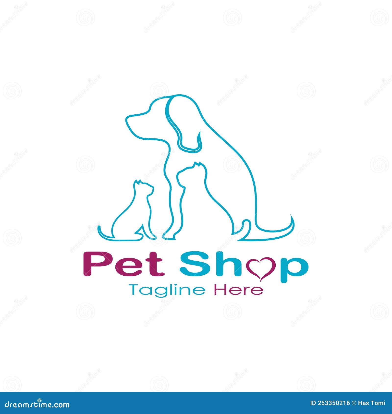 Pet Shop Logo Design Icon Illustration Template Vector with Modern ...