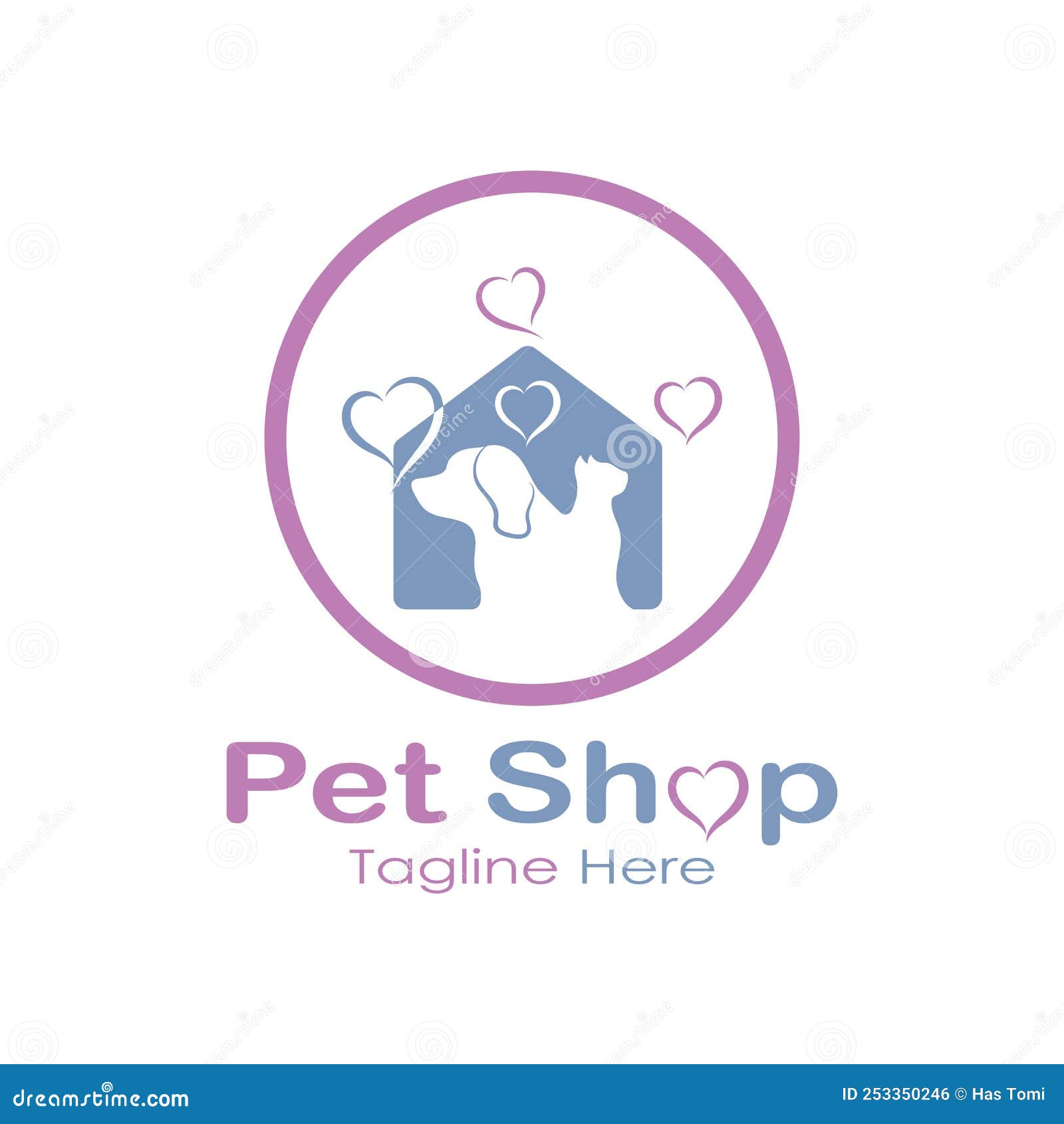 Pet Shop Logo Design Icon Illustration Template Vector with Modern ...