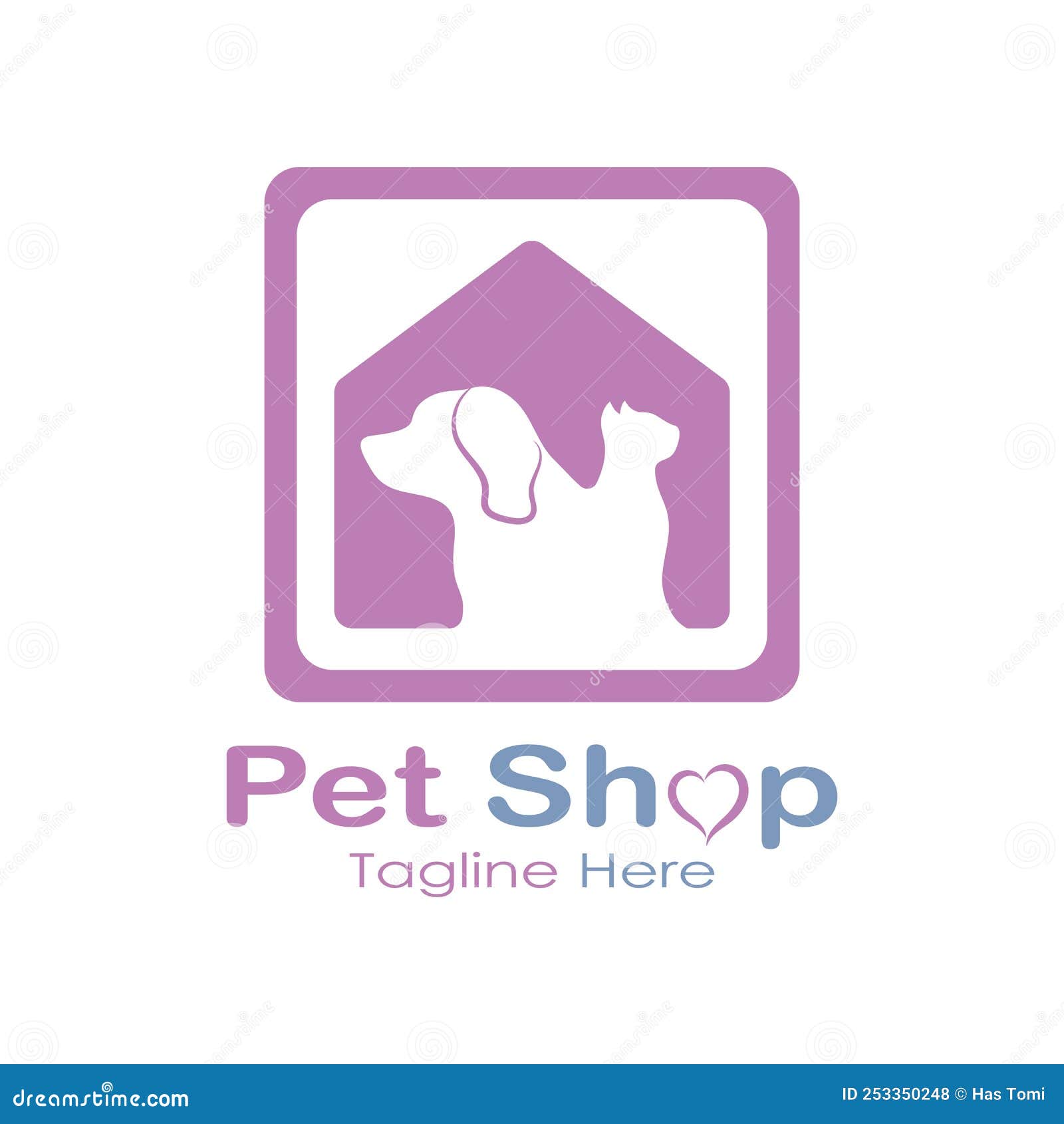 Pet Shop Logo Design Icon Illustration Template Vector with Modern ...