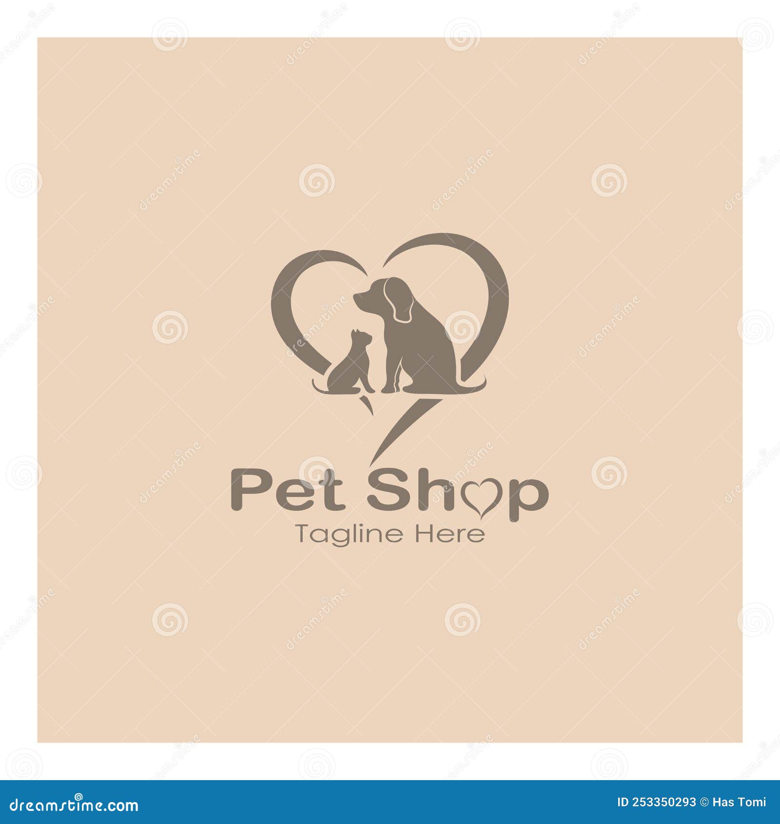 Pet Shop Logo Design Icon Illustration Template Vector with Modern ...