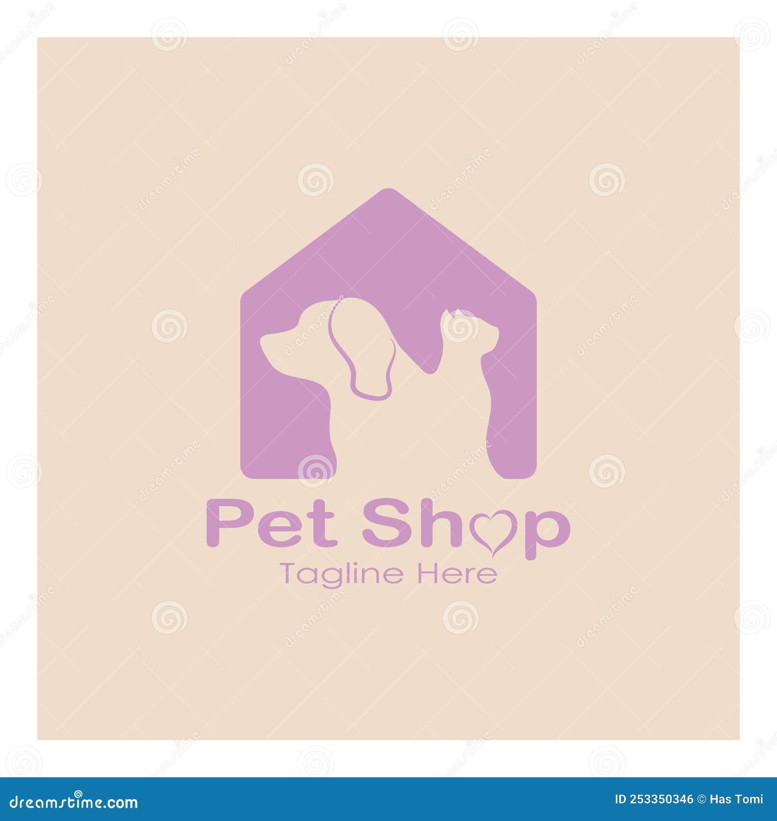 Pet Shop Logo Design Icon Illustration Template Vector with Modern ...