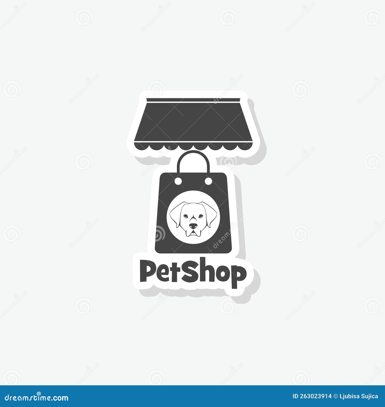 Pet Shop Logo Design Template Sticker Stock Vector - Illustration of ...