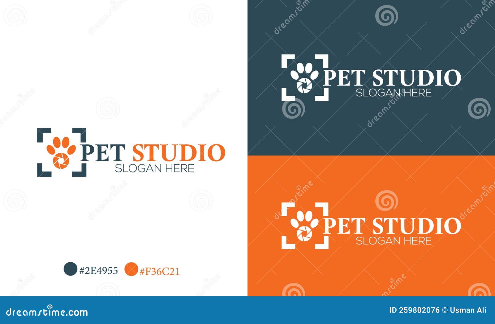 Pet Studio Logo Design Template Minimal Pet Photography Logo Design ...