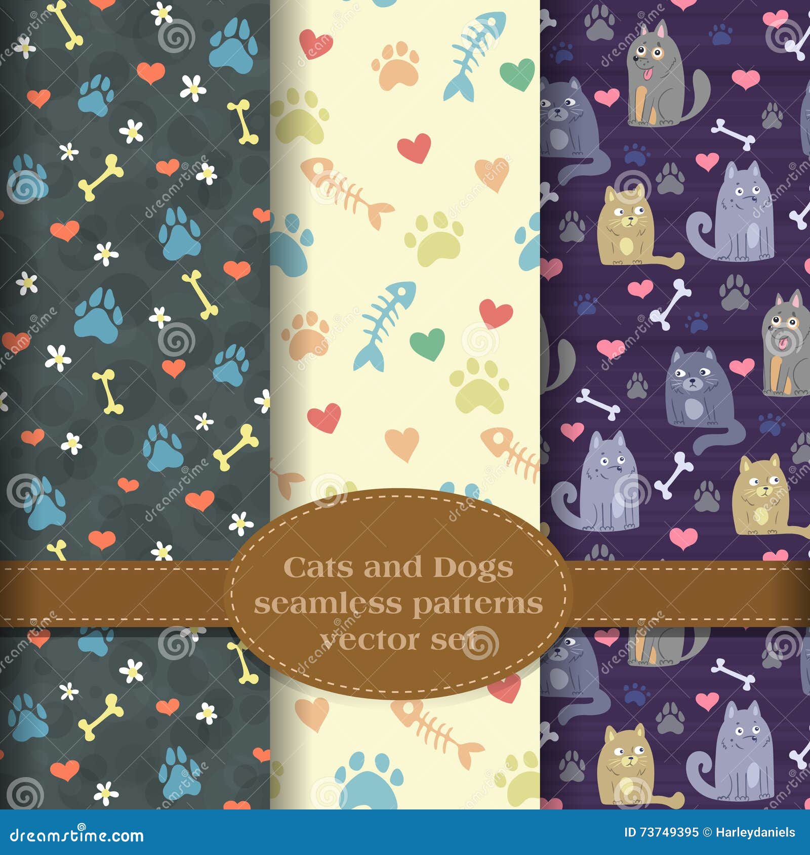Pet Theme Patterns Set Stock Illustrations – 81 Pet Theme Patterns Set ...
