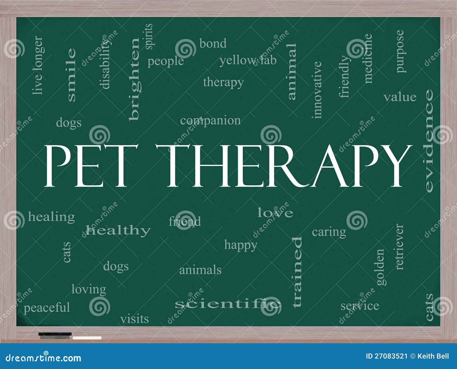 Pet Therapy Word Cloud Concept on a Blackboard Stock Illustration ...