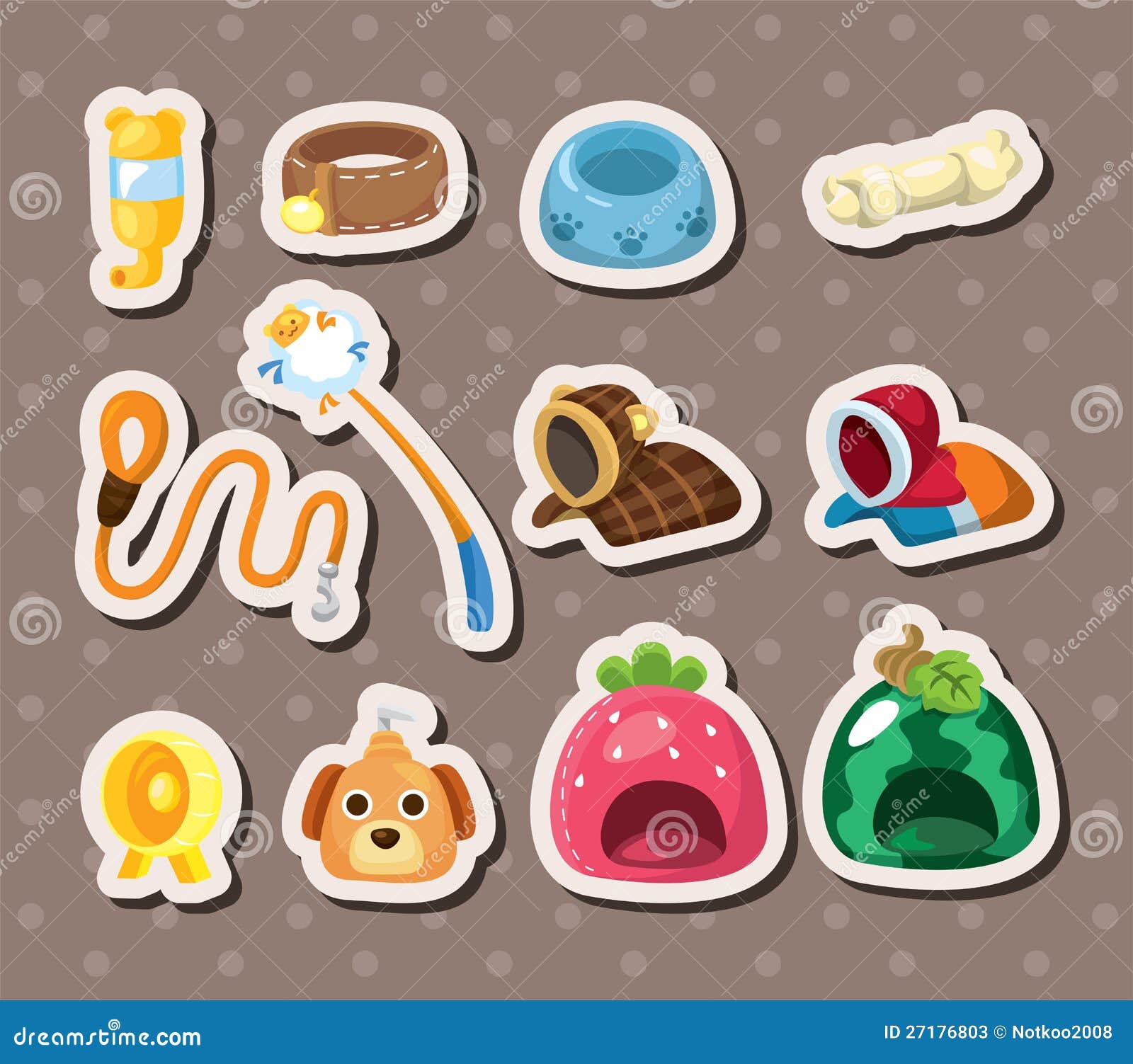 Pet tool stickers stock vector. Illustration of cute - 27176803