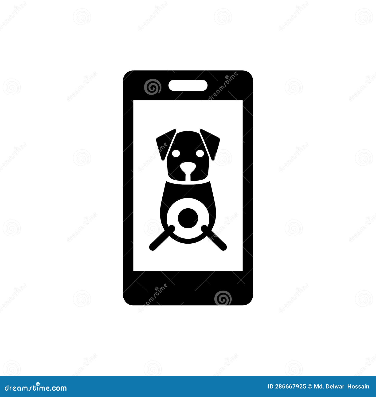 Pet tracking device icon stock vector. Illustration of white - 286667925