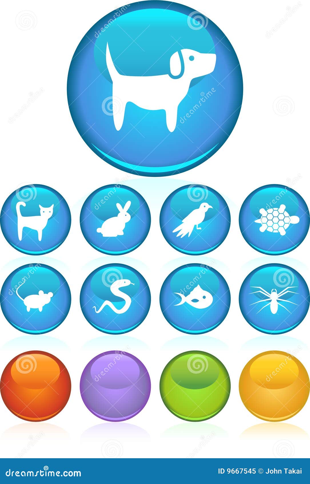 Pet web buttons - round stock vector. Illustration of family - 9667545