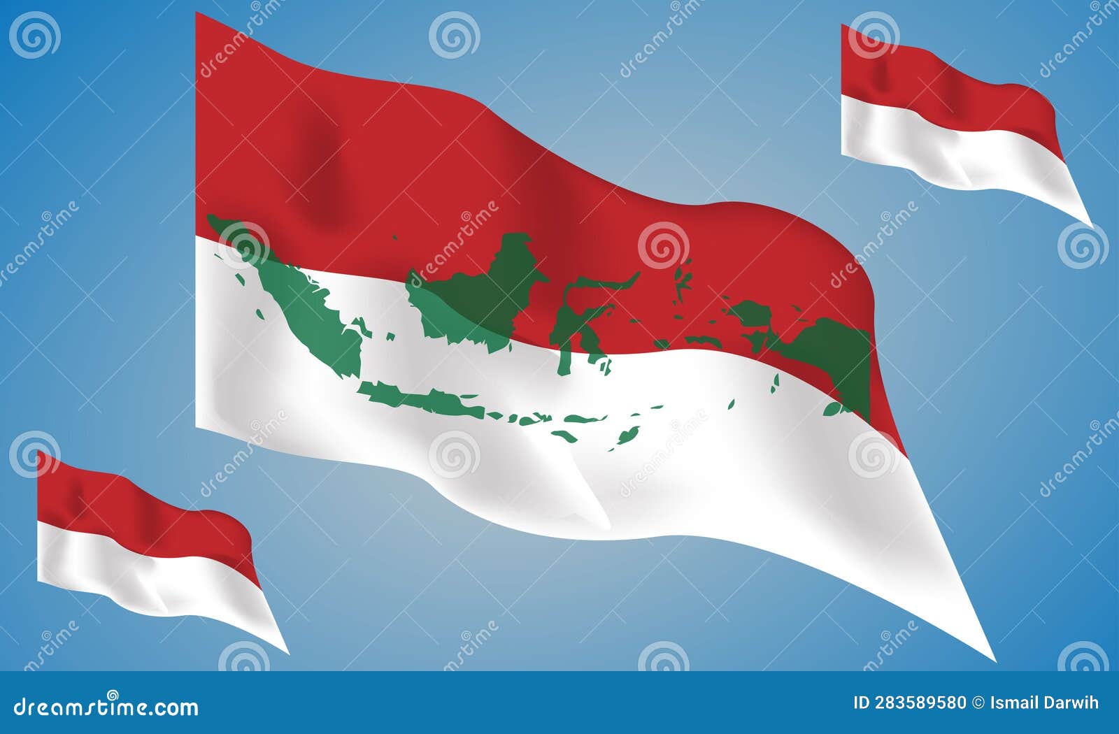 Bendera Merah Putih (Red And White Flag) Vector Illustration ...