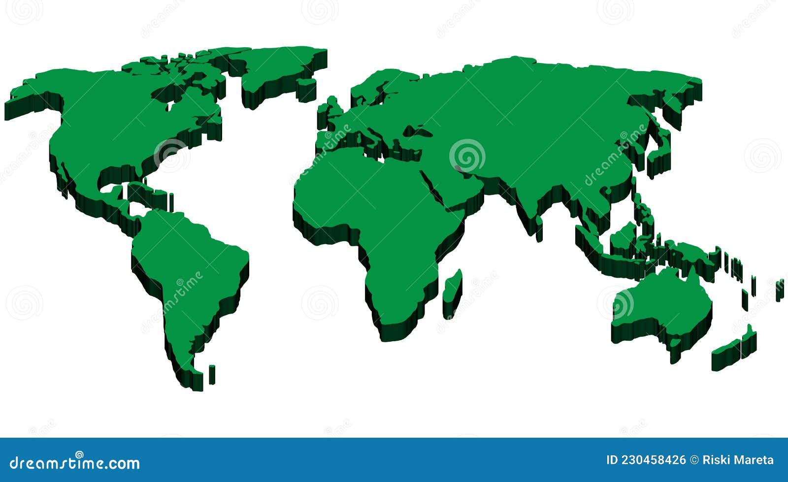 World map in 3D vector stock vector. Illustration of geographical ...