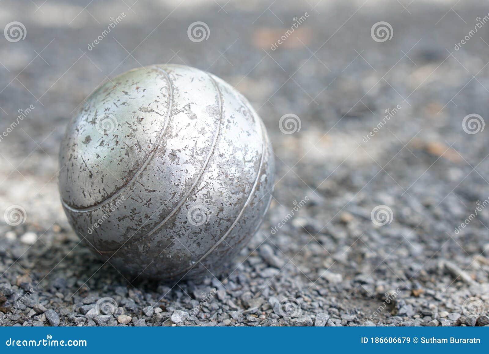 Petanque Ball Boules and Small Jack on Petanque Field Stock Image ...