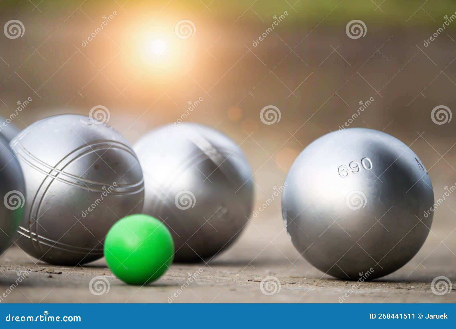 Petanque Balls in the Playing Field with Shady As a Backdrop. Stock ...