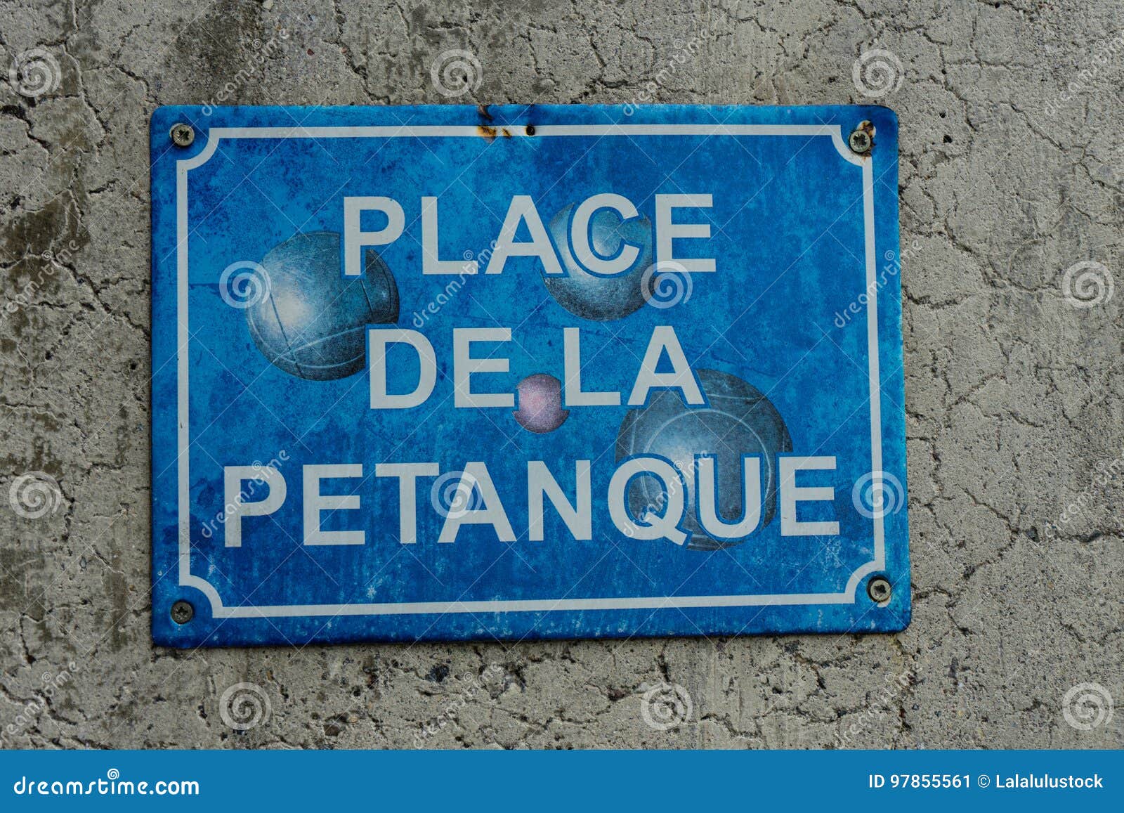 Petanque Boule Sign in Washed Out Blue Stock Image - Image of concept ...