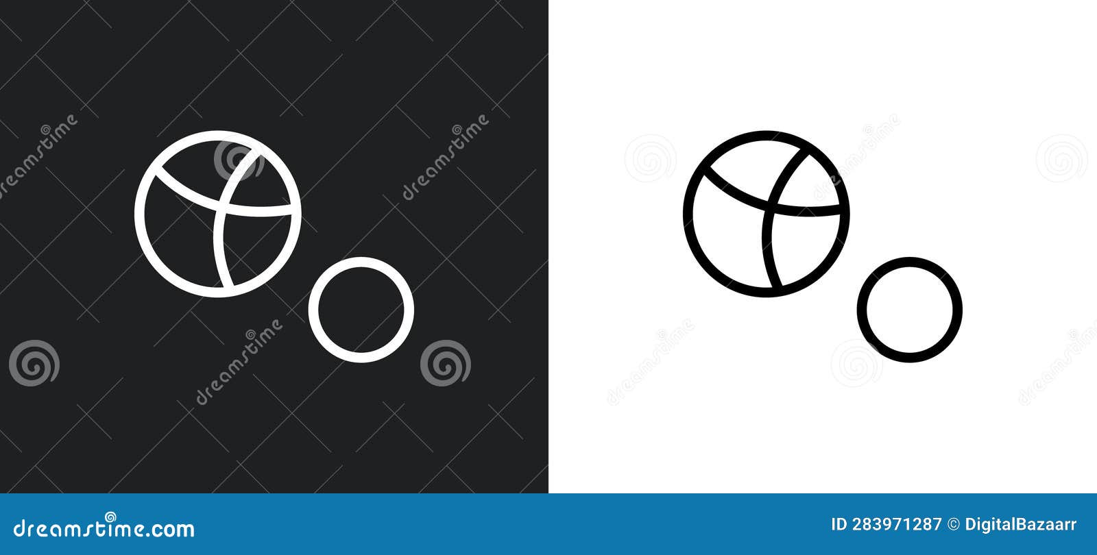 Petanque Outline Icon in White and Black Colors. Petanque Flat Vector Icon from Activity and ...