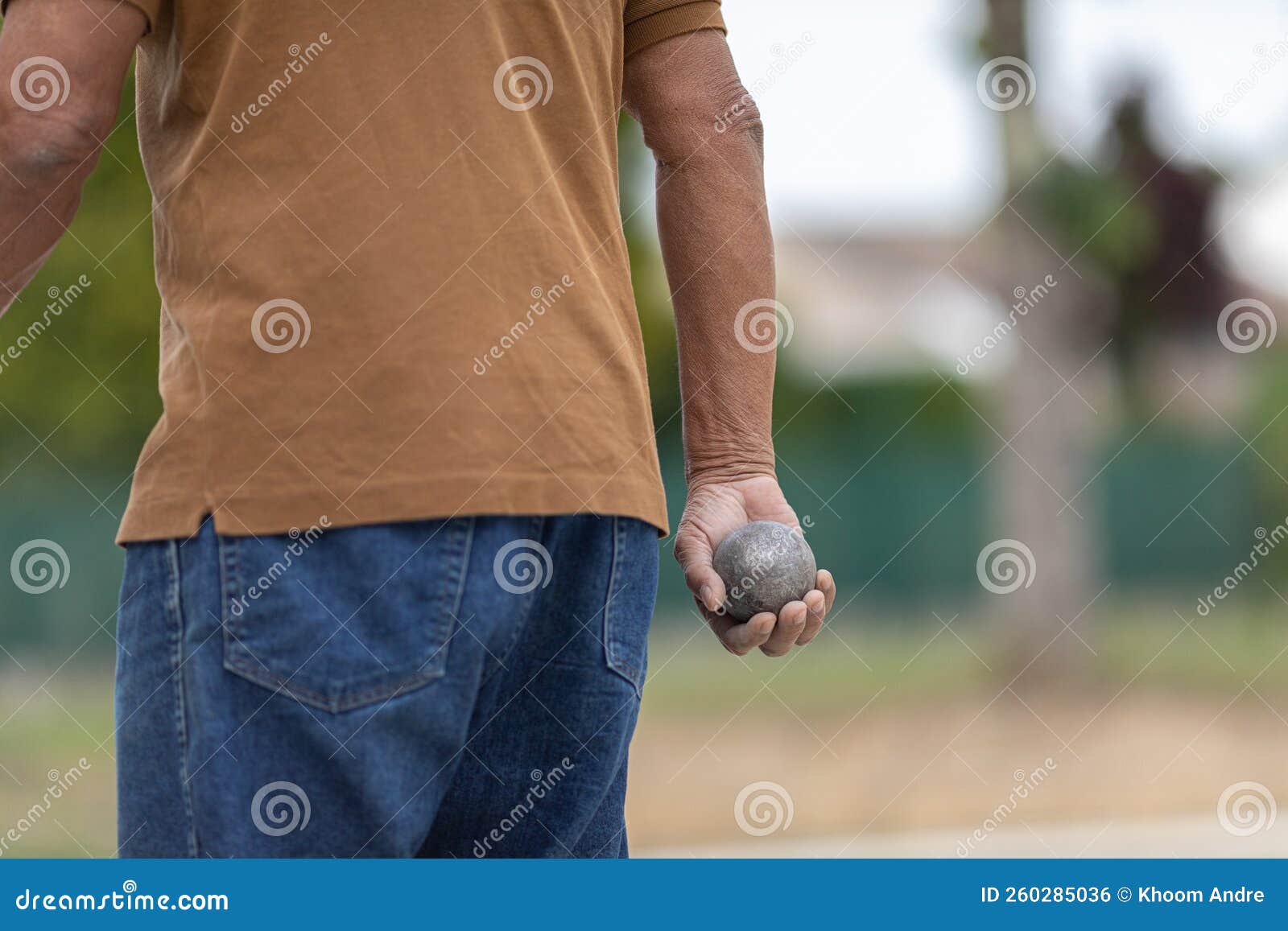 Petanque Player Who is about To Throw His Ball Stock Photo - Image of ...
