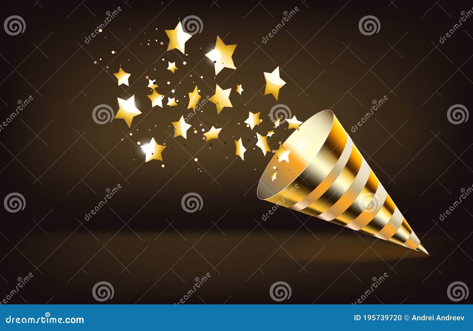 Petard with Gold Confetti Explode Stock Vector - Illustration of ...