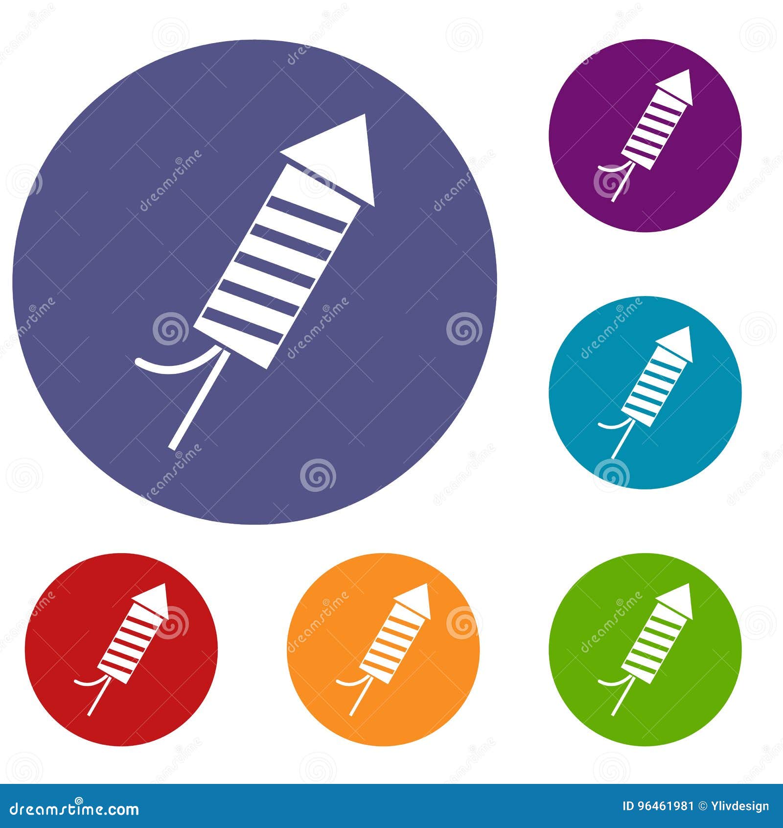 Petard icons set stock vector. Illustration of festive - 96461981