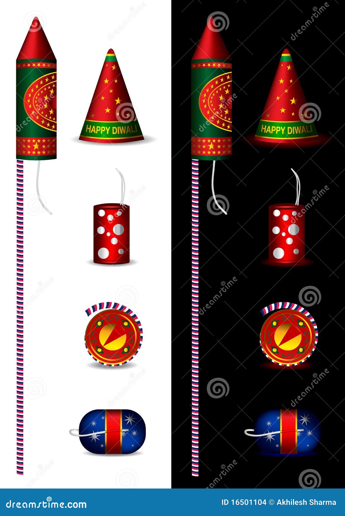 Petardi Indiani Tradizionali Per Il Diwali Illustrazione Vettoriale ...