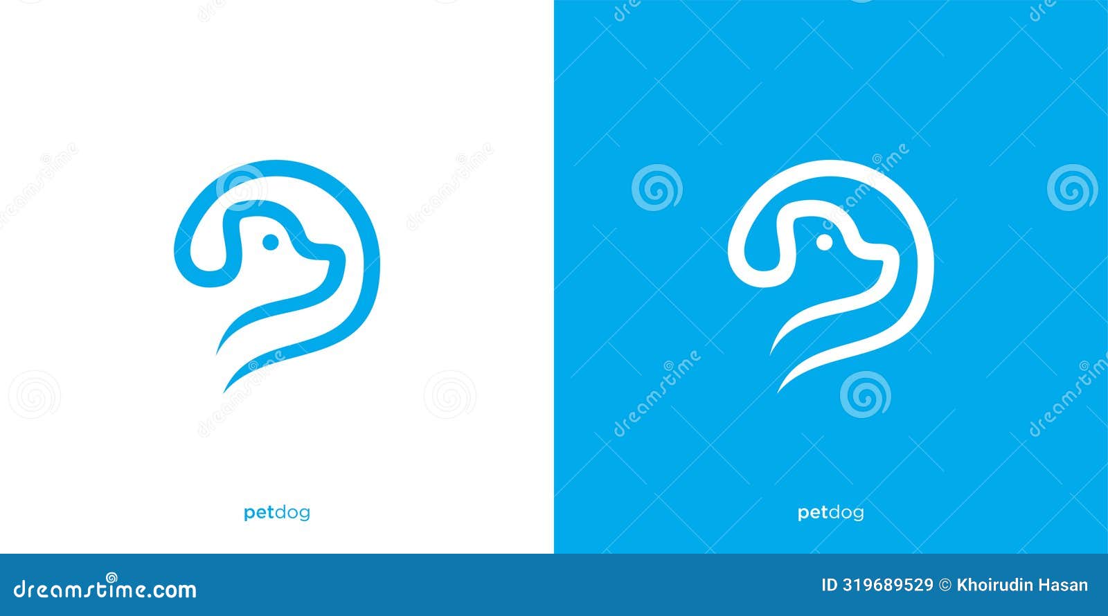 Creative Pet Chat Logo. Abstract Bubble Chat and Dog with Minimal Style ...
