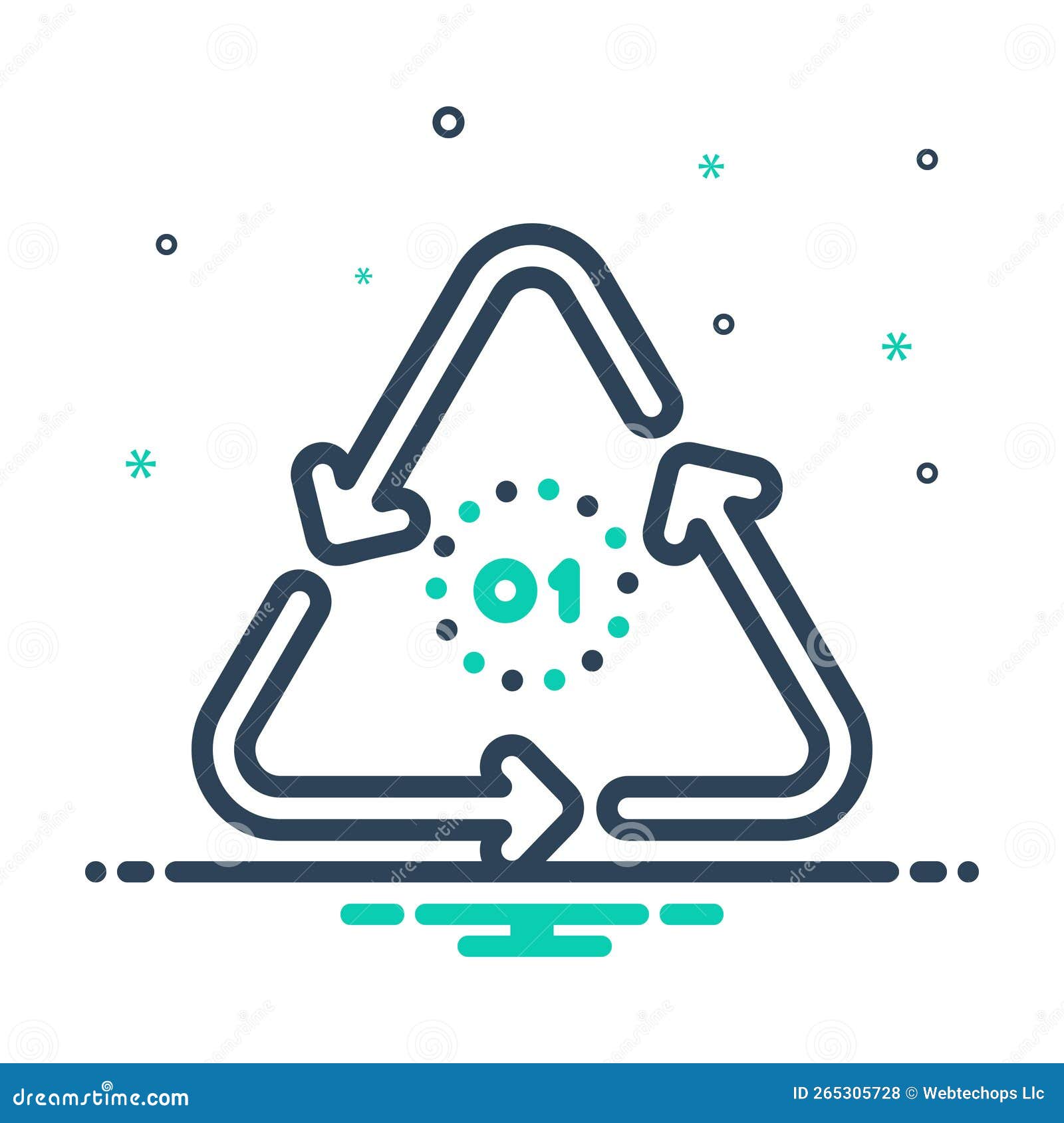 Mix Icon for Pete, Pap and Recycle Stock Vector - Illustration of arrow ...